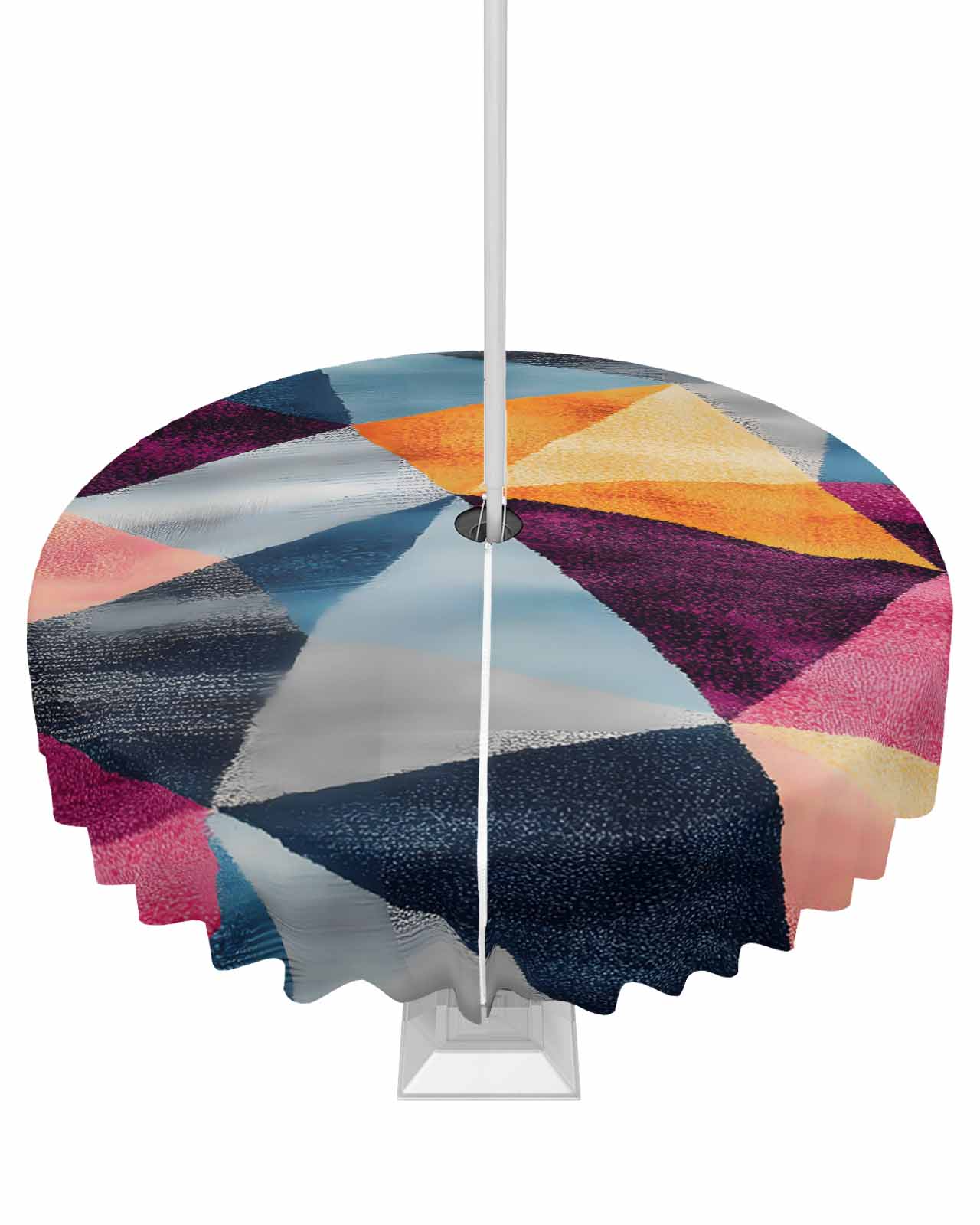 Fsddascl Colorful Geometric Outdoor Tablecloth - 54 Inch Round Dining ...