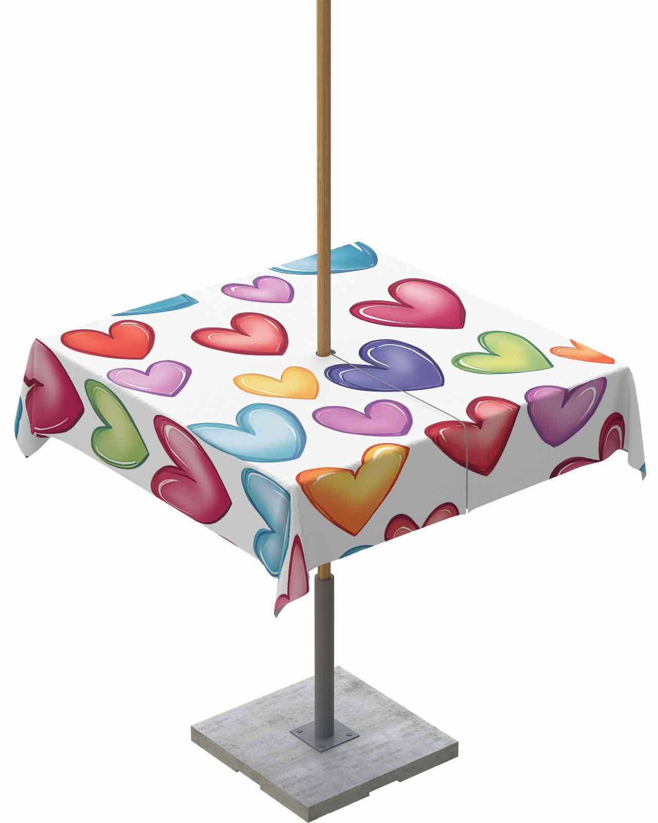 Fsddascl Colorful Love Heart Outdoor Tablecloth - 54x54 Inch Square ...