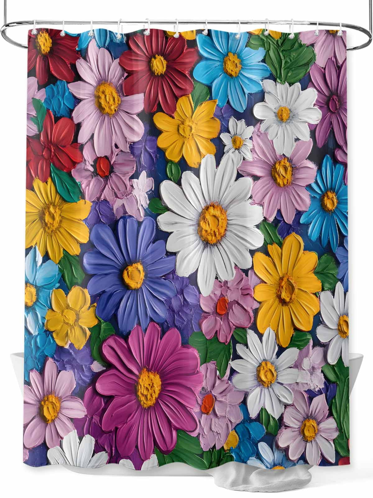 Fsddascl Colorful Spring Floral Shower Curtain Set - 54" x 78" Washable ...