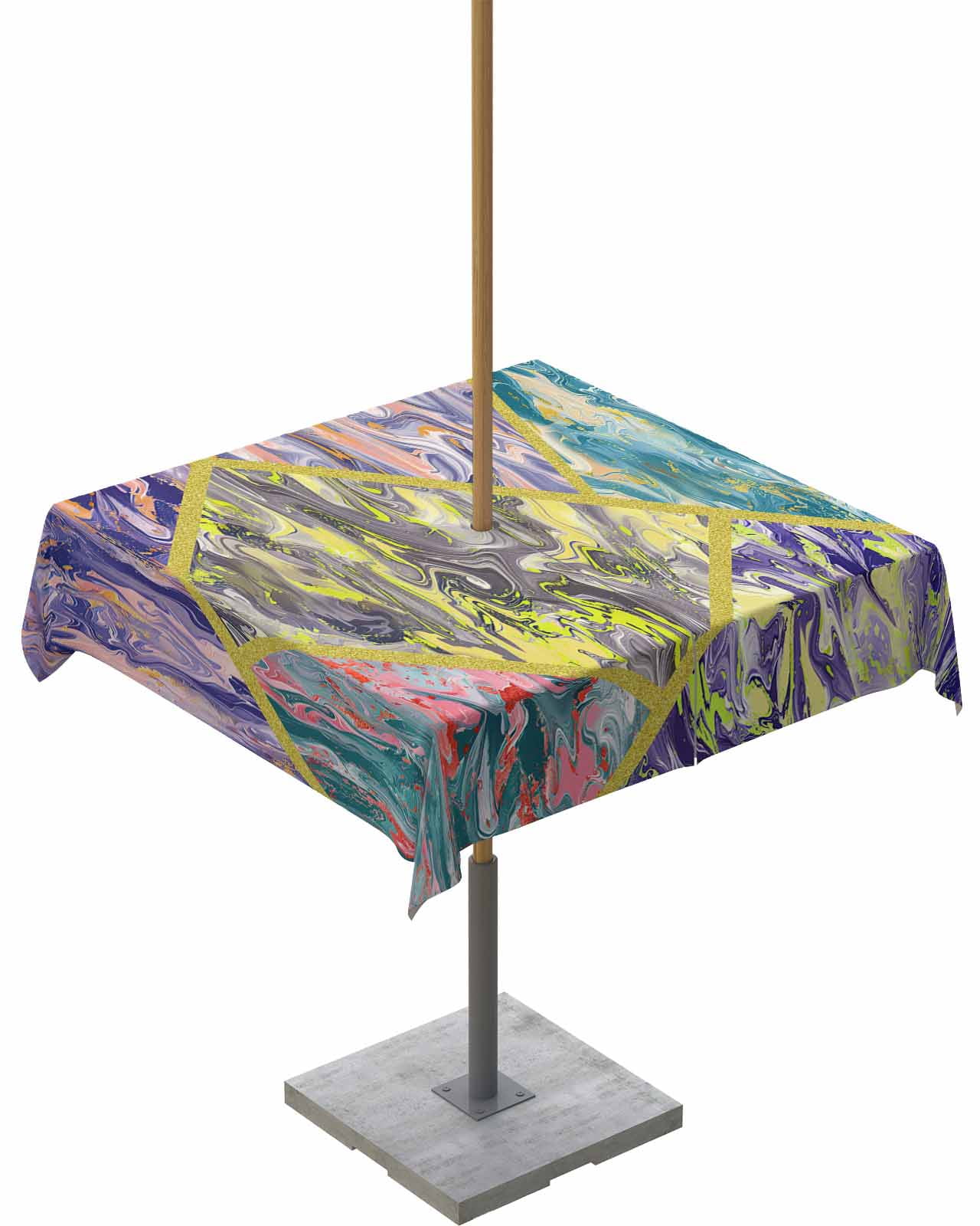 Fsddascl Contemporary Geometric Outdoor Tablecloth - 60x60 Inch Square ...