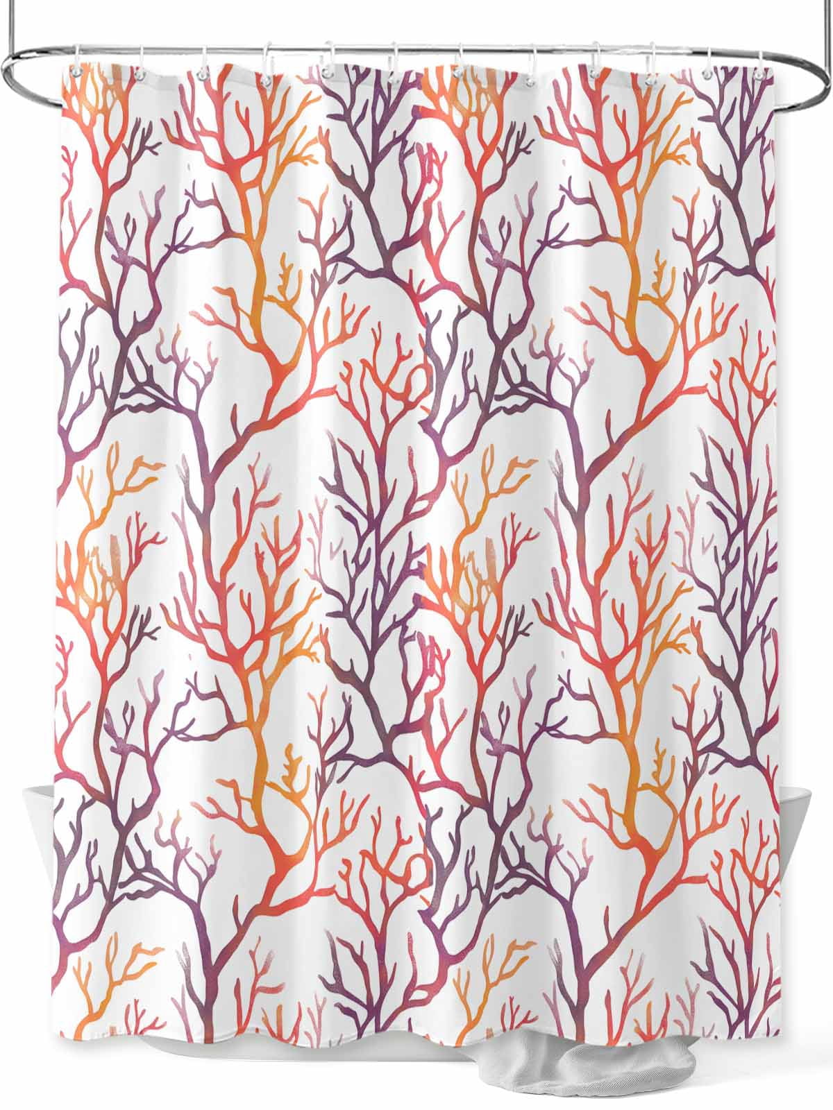 Fsddascl Coral Coastal Shower Curtain Set - 48" x 72" Washable Bathtub ...