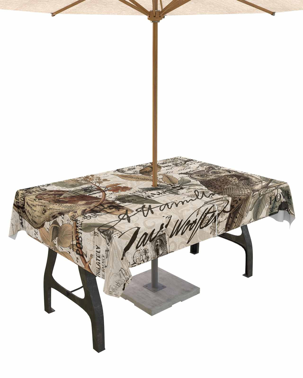 Fsddascl Country Owl Outdoor Tablecloth - 60x84 Inch Rectangle Dining ...
