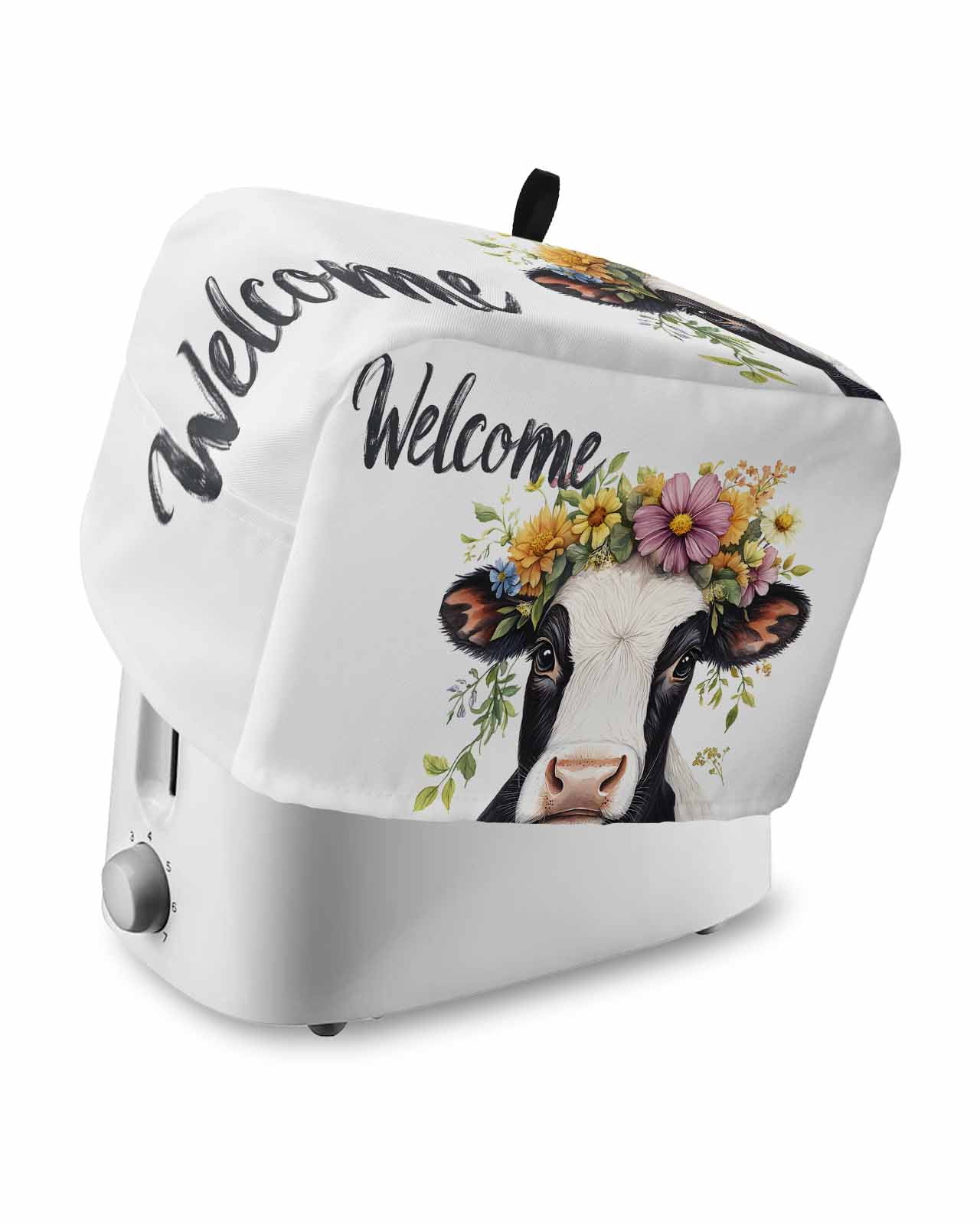 Fsddascl Cow Flower Toaster Cover 4 Slice, Large Kitchen Appliance ...