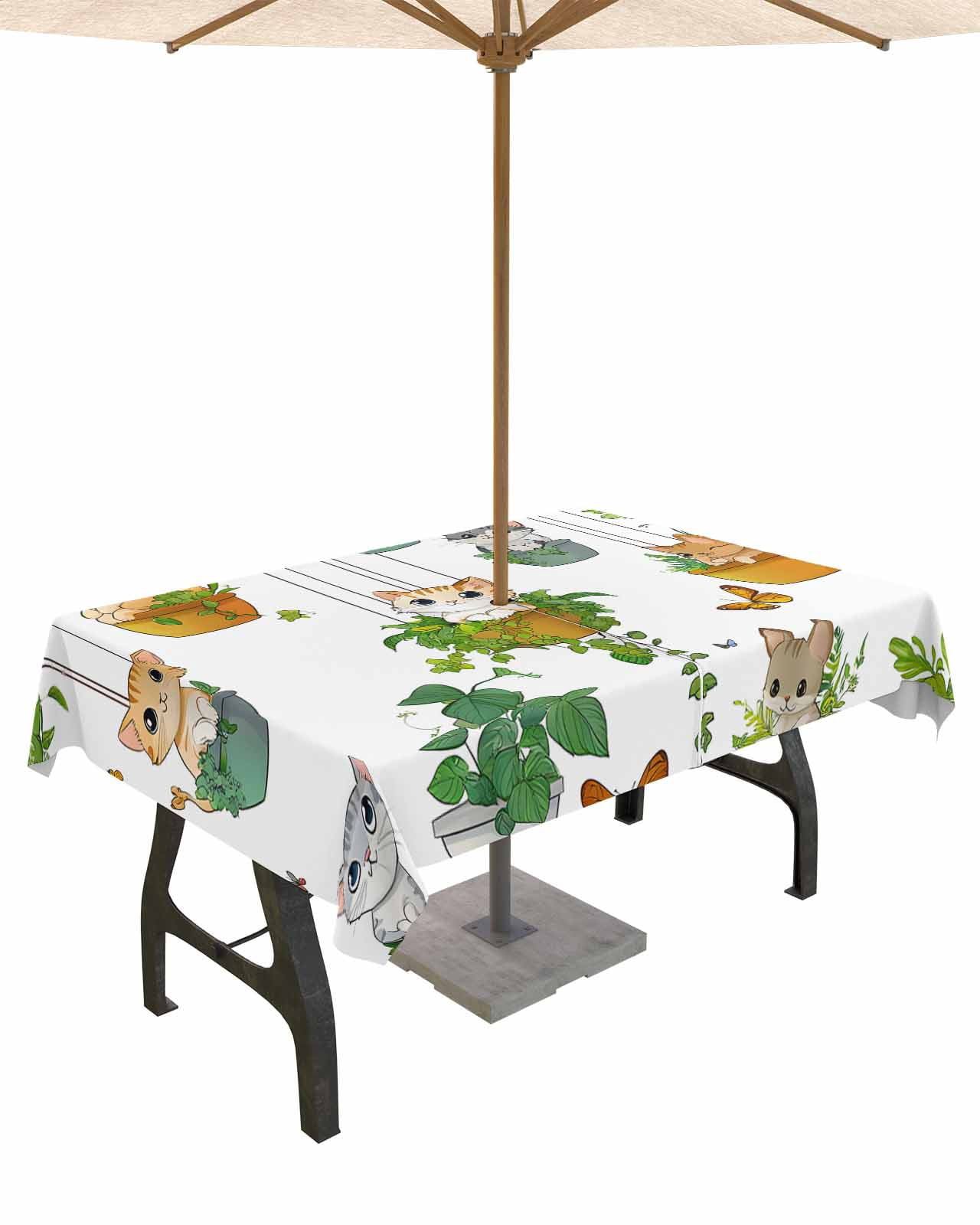 Fsddascl Cute Cartoon Outdoor Tablecloth - 60x120 Inch Rectangle Dining ...