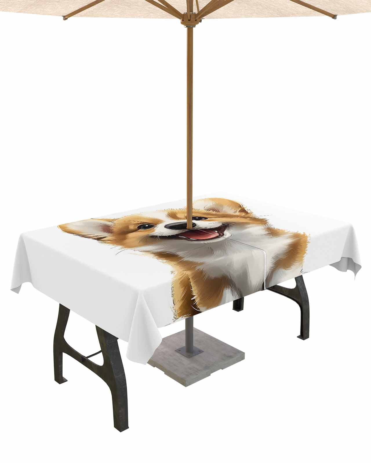 Fsddascl Cute Sitting Dog Outdoor Tablecloth - 54x80 Inch Rectangle ...