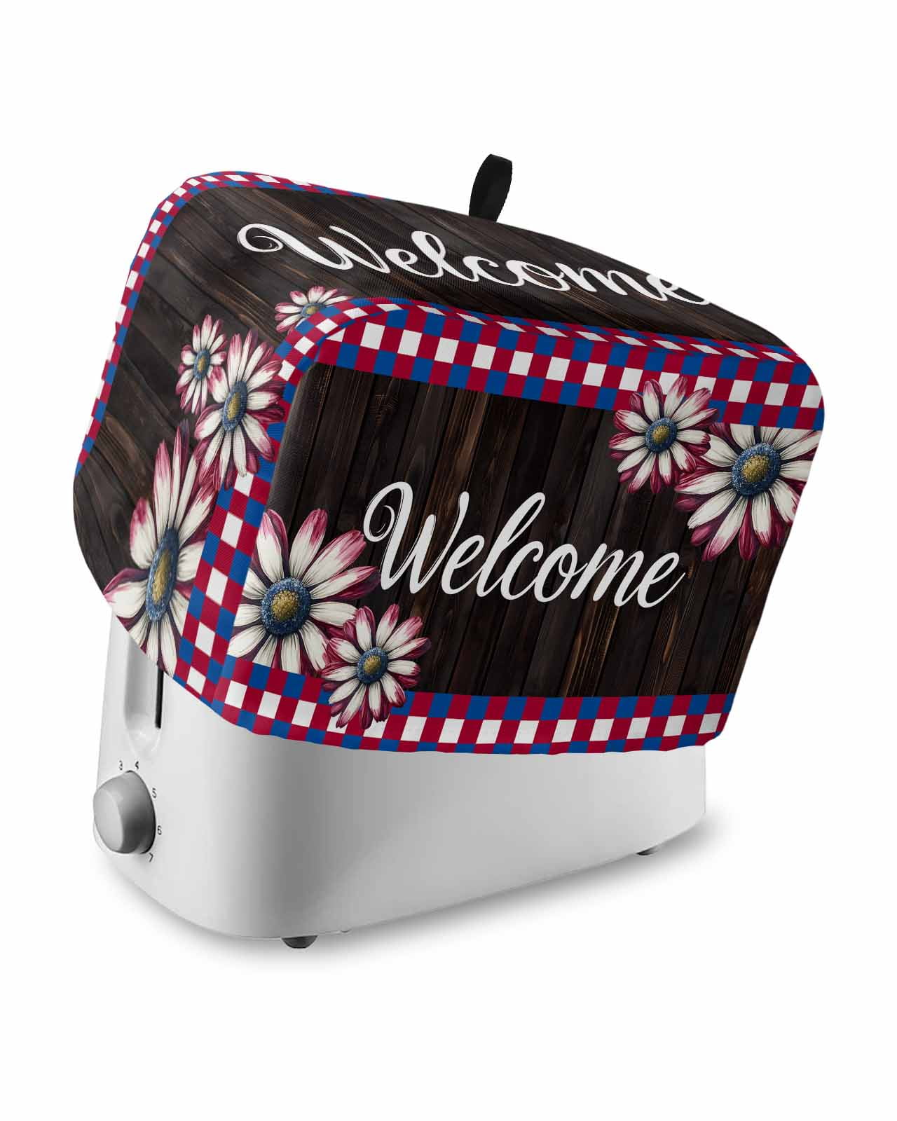 Fsddascl Daisy Floral Small Toaster Cover 2 Slice, Kitchen Appliance Covers, Vintage Wood Grain ...