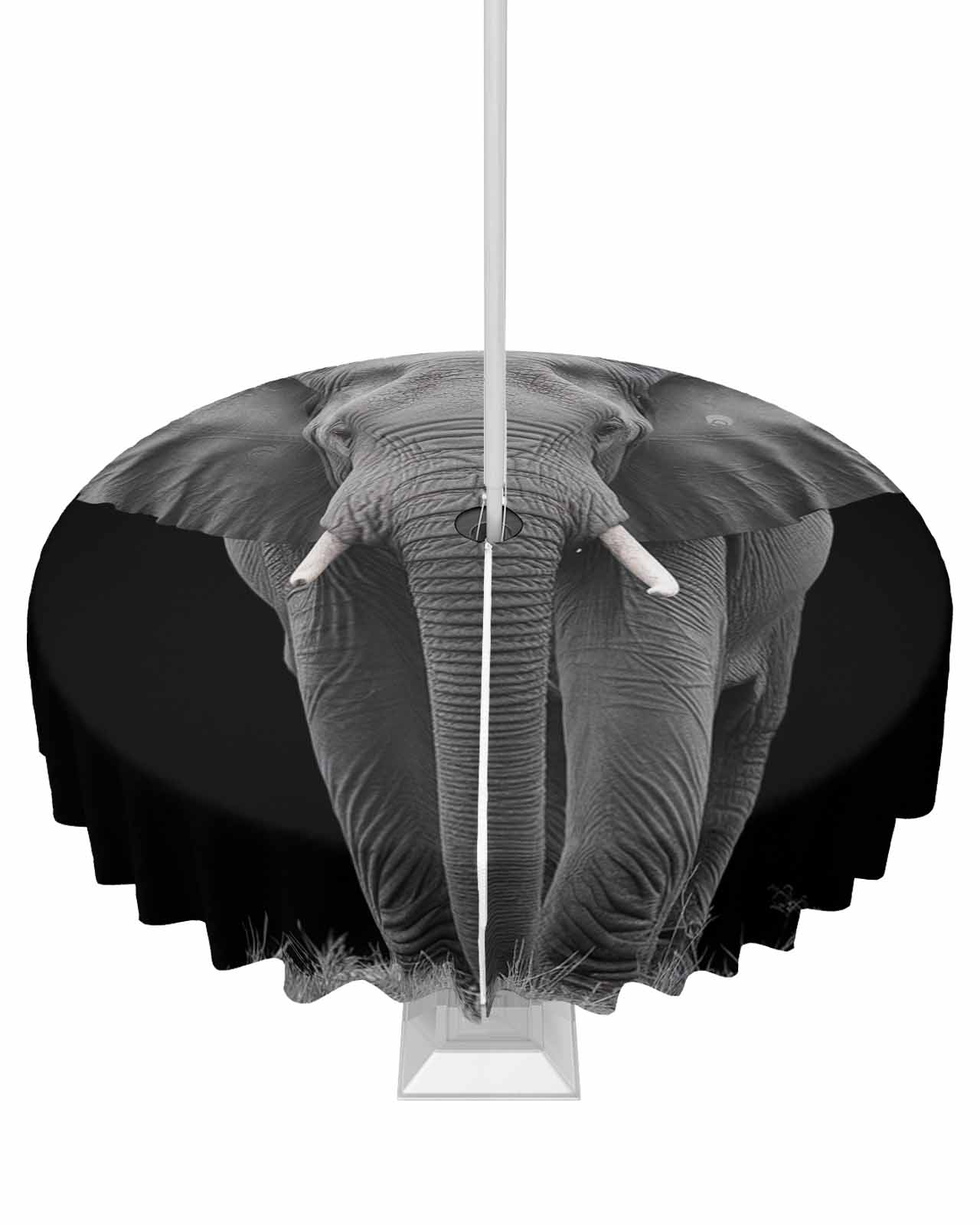 Fsddascl Elephant Bird Outdoor Tablecloth - 54 Inch Round Dining Table ...