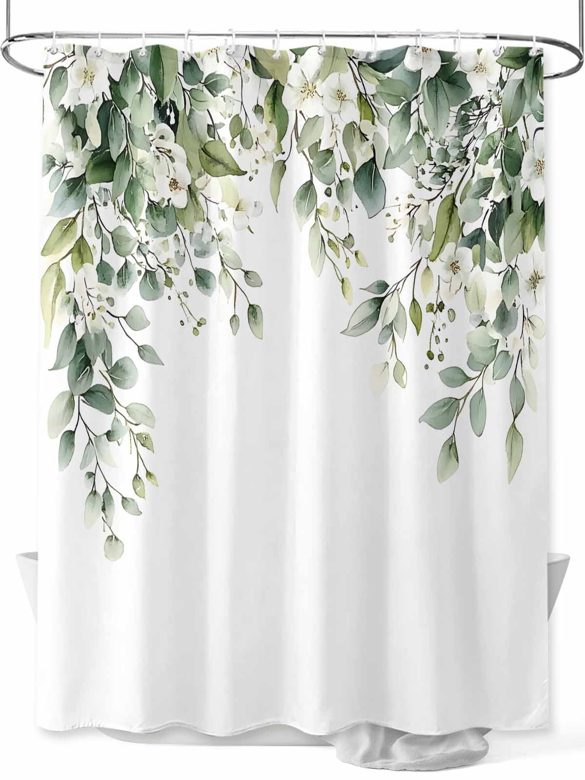 Fsddascl Eucalyptus Leaves Shower Curtain Set - Small 36" x 72 ...