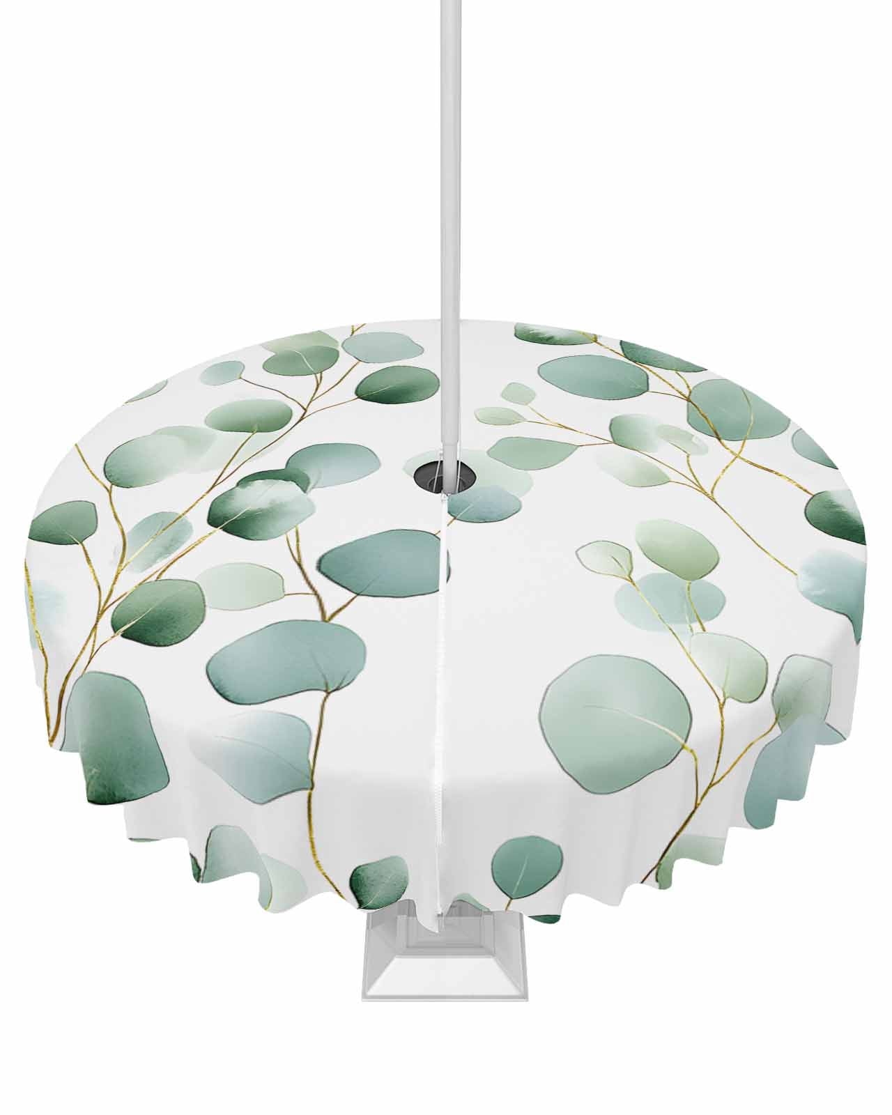 Fsddascl Eucalyptus Outdoor Tablecloth - 54 Inch Round Dining Table ...