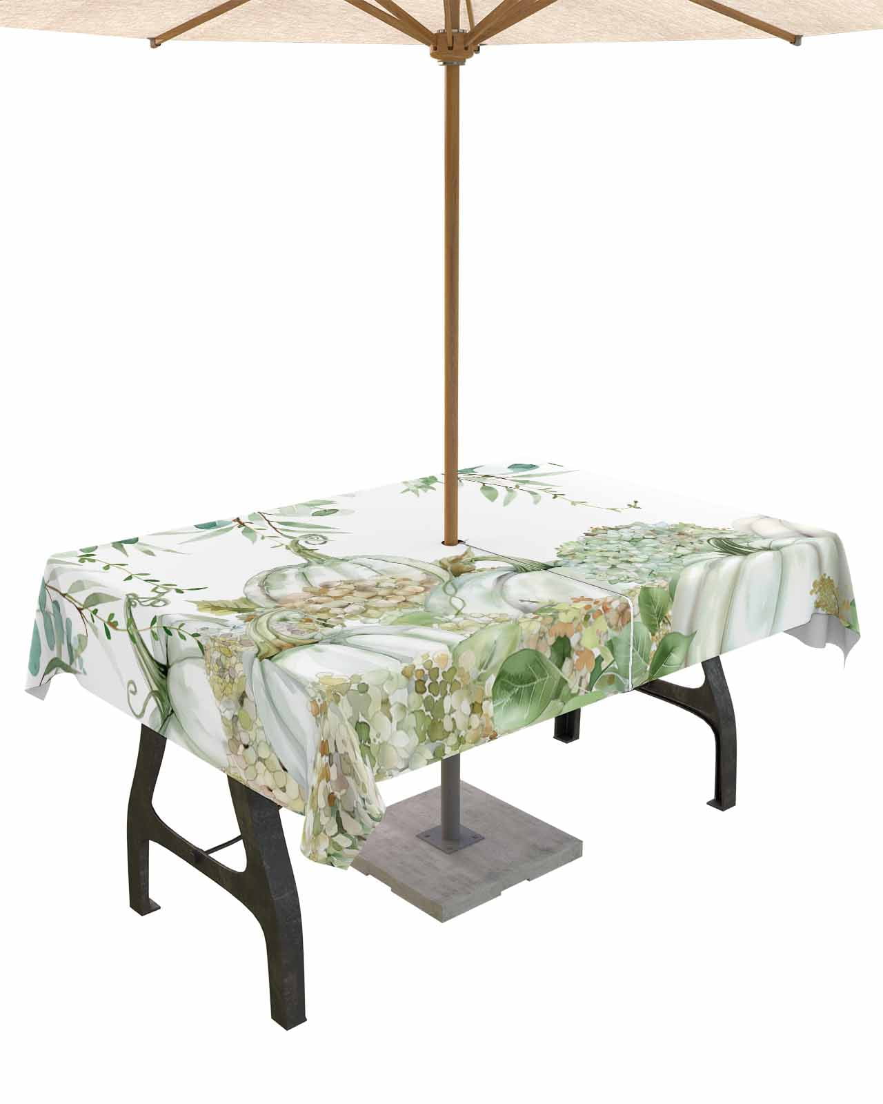 Fsddascl Fall Sage Green Pumpkins Outdoor Tablecloth - 60x120 Inch ...