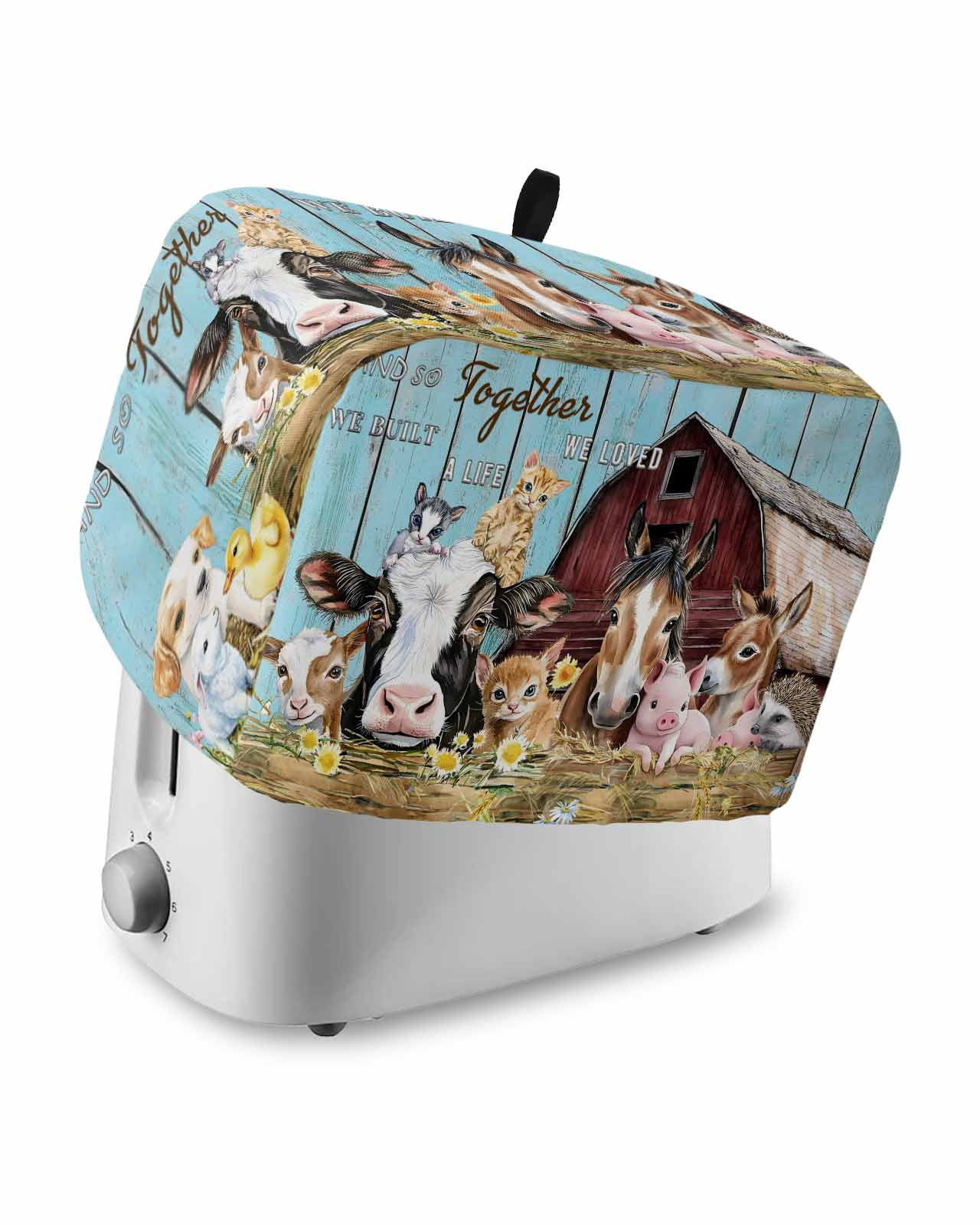 Fsddascl Farmhouse Animals Toaster Cover 4 Slice, Large Kitchen ...