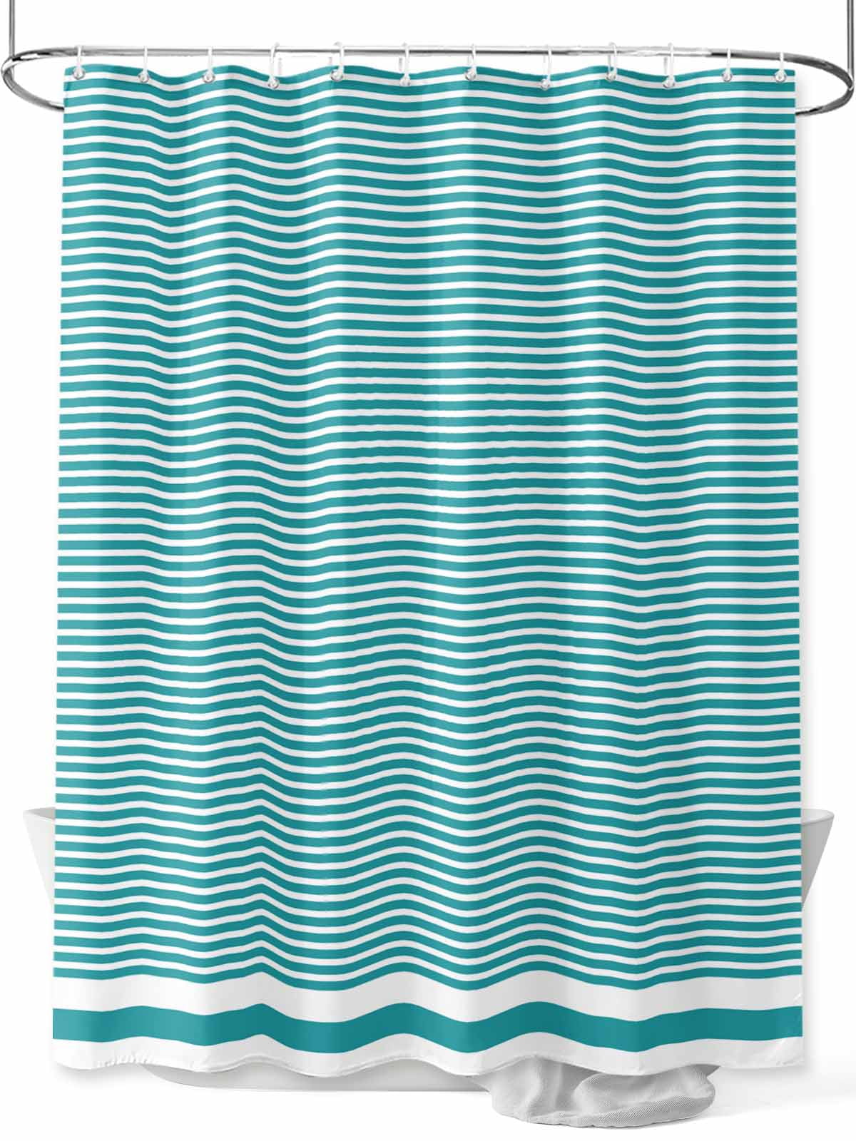 Fsddascl Farmhouse Aqua White Striped Shower Curtain Set - Extra Long ...