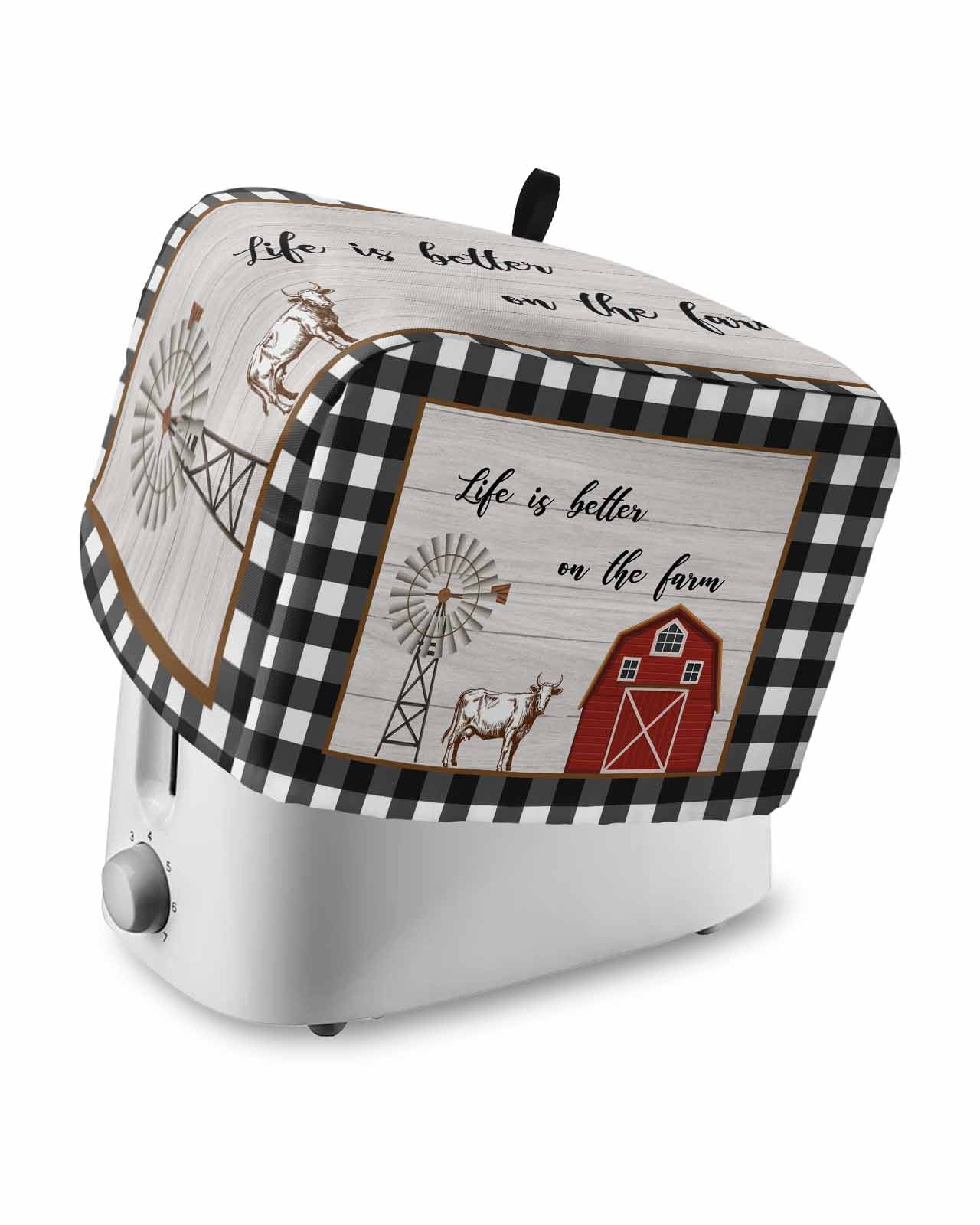 Fsddascl Farmhouse Barn Small Toaster Cover 2 Slice, Kitchen Appliance ...