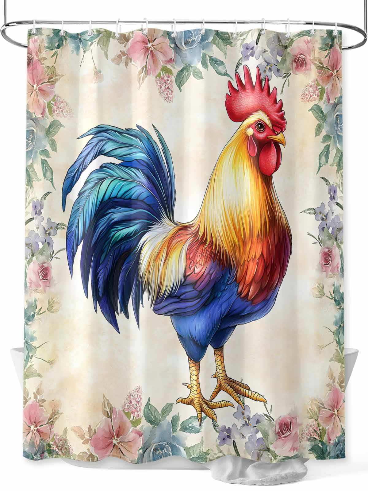 Fsddascl Farmhouse Chicken Shower Curtain Set - Extra Long 72" x 96 ...