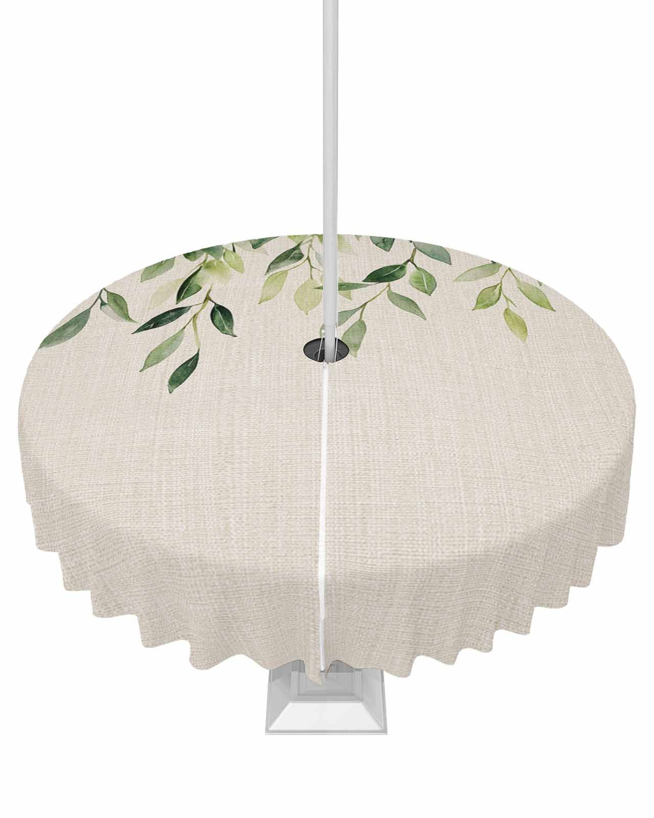 Fsddascl Farmhouse Leaves Outdoor Tablecloth - 54 Inch Round Dining ...