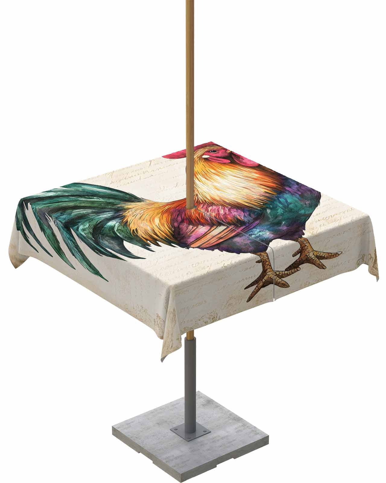 Fsddascl Farmhouse Rooster Outdoor Tablecloth - 60x60 Inch Square ...