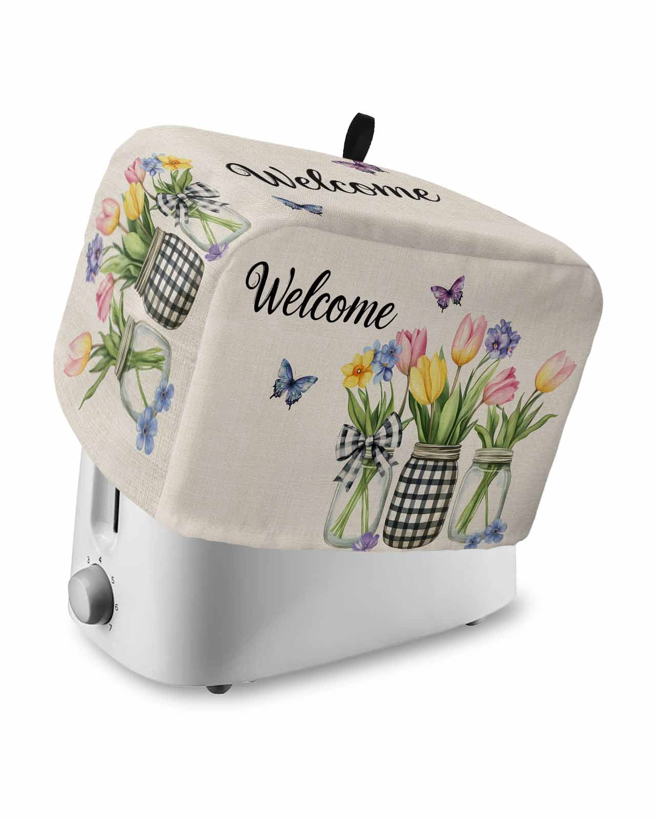Fsddascl Farmhouse Tulip Toaster Cover 2 Slice, Small Kitchen Appliance ...