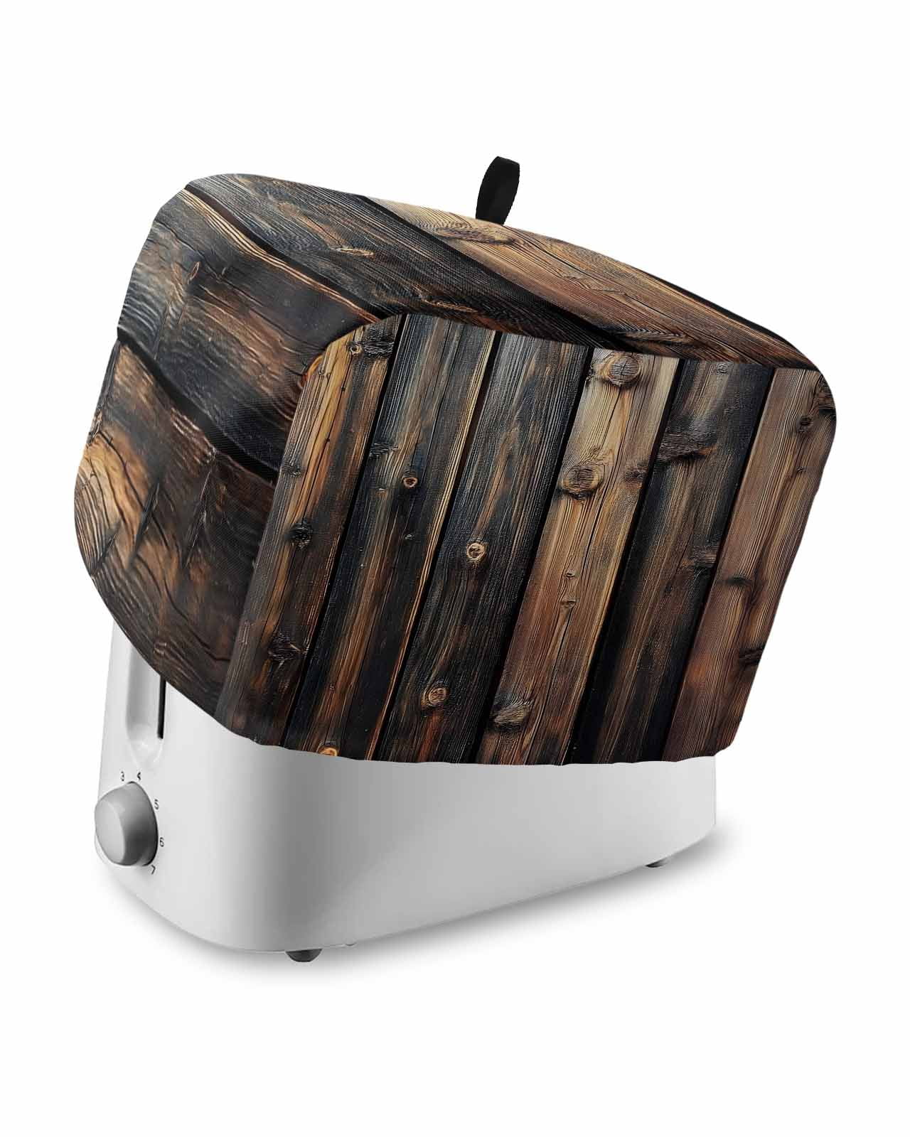 Fsddascl Farmhouse Wooden Toaster Cover 2 Slice, Small Kitchen Appliance Covers, Brown Modernism ...