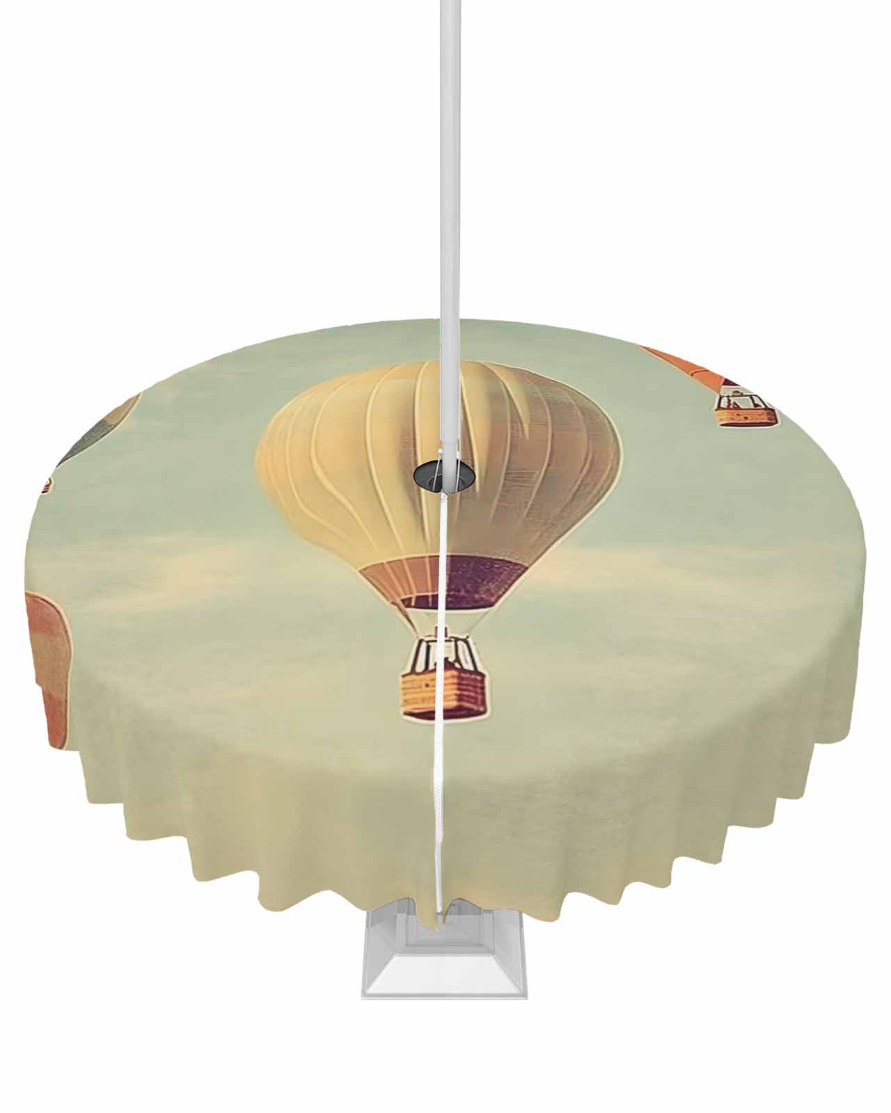 Fsddascl Floating Hot Air Balloon Outdoor Tablecloth - 54 Inch Round ...