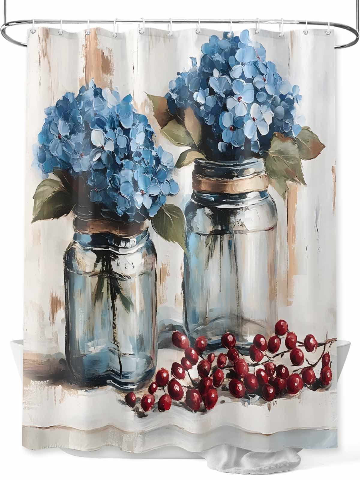 Fsddascl Flowers Floral Shower Curtain Set - 36" x 78" Washable Bathtub ...