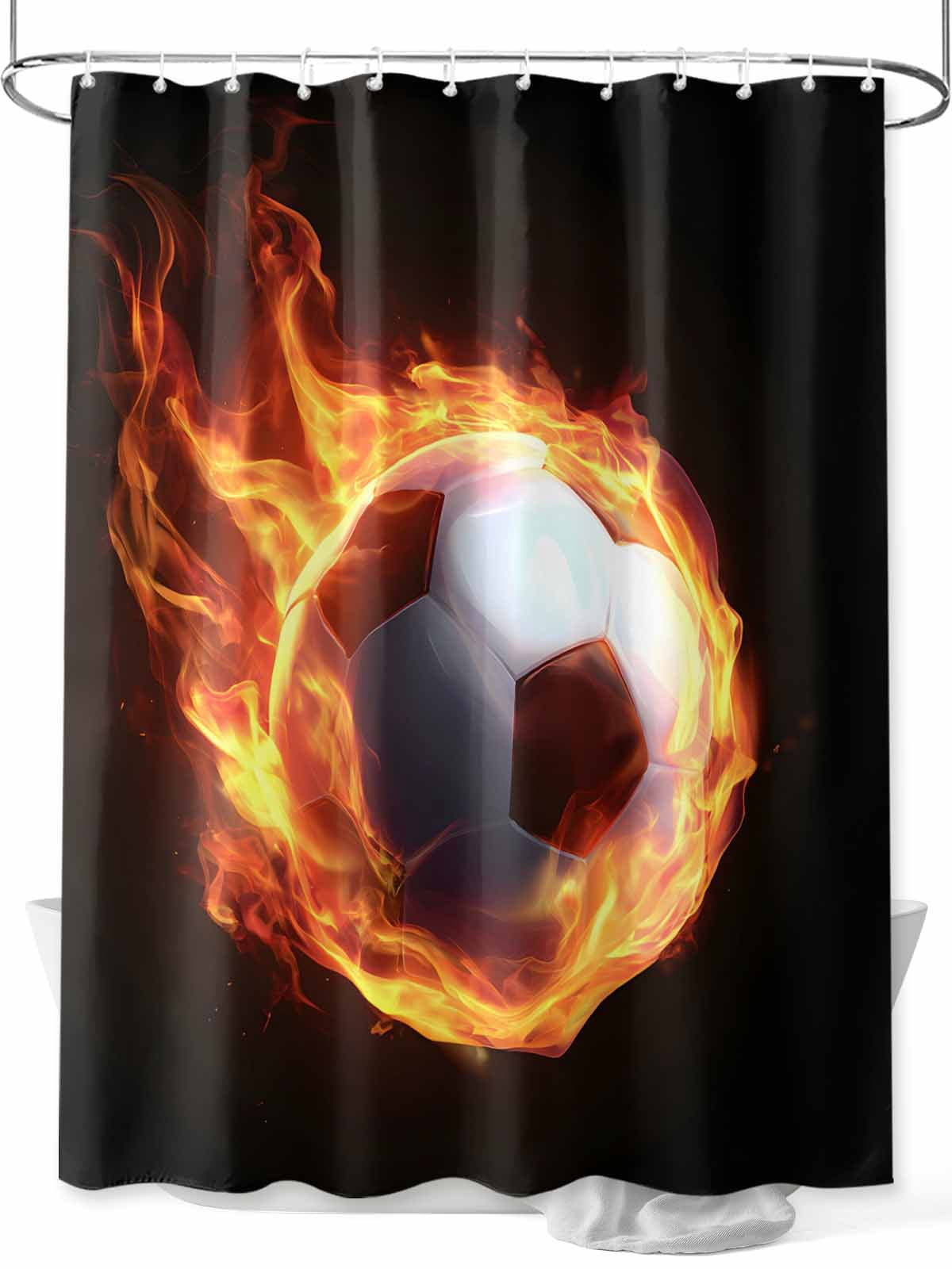 Fsddascl Football Shower Curtain Set - 72" x 78" Washable Bathtub ...