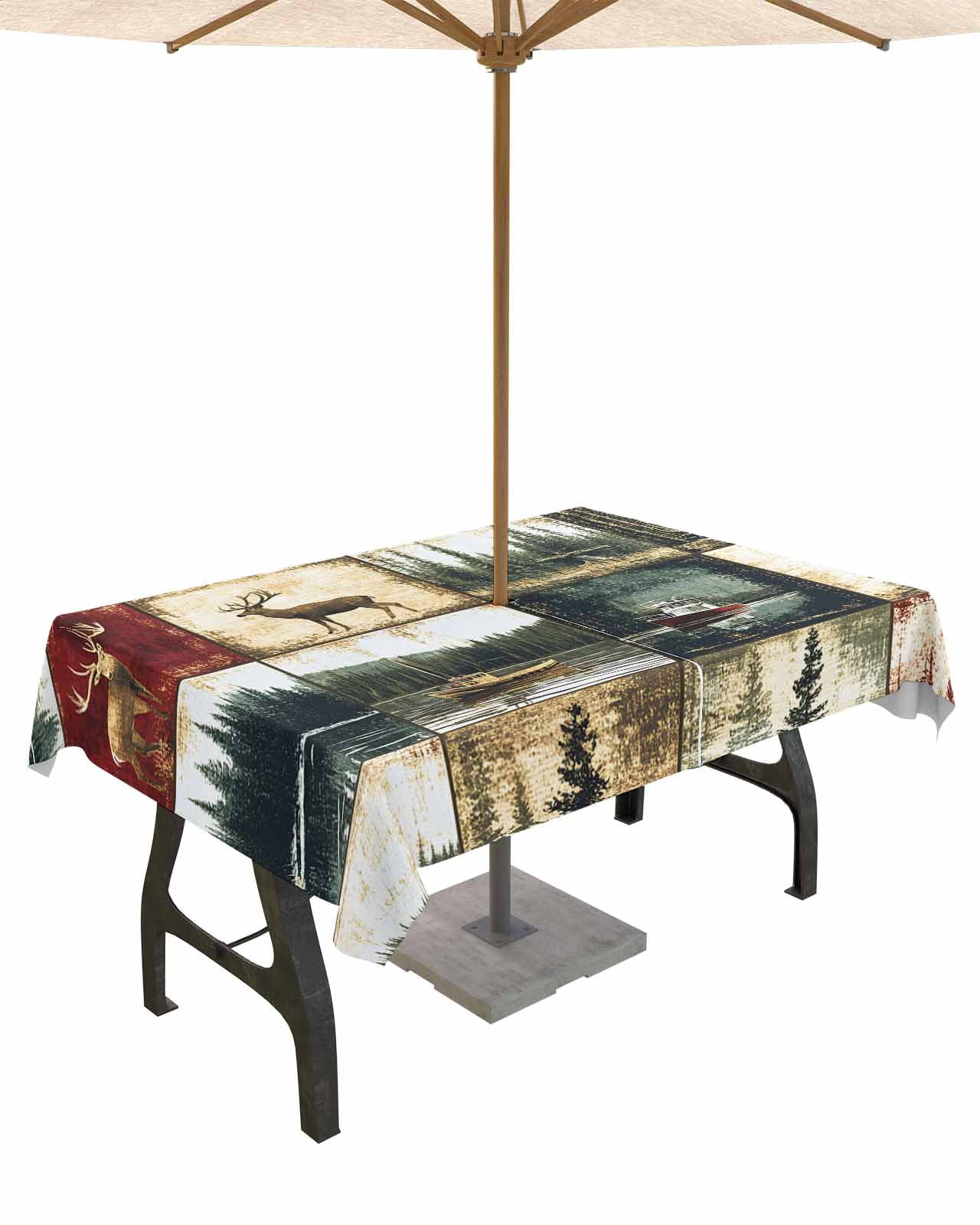 Fsddascl Forest Elk Outdoor Tablecloth - 60x120 Inch Rectangle Dining ...