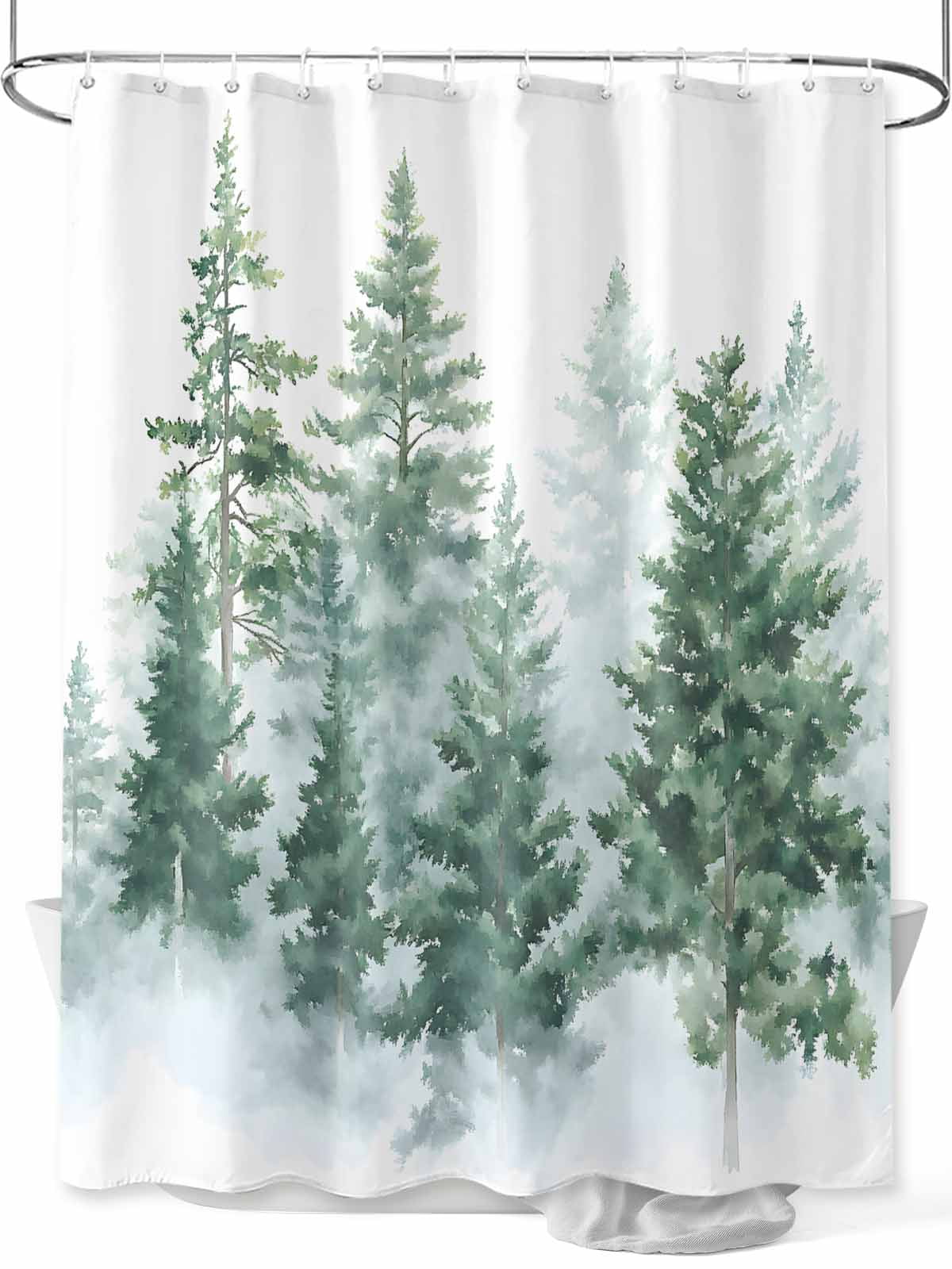 Fsddascl Forest Green Shower Curtain Set - 66" x 72" Washable Bathtub ...