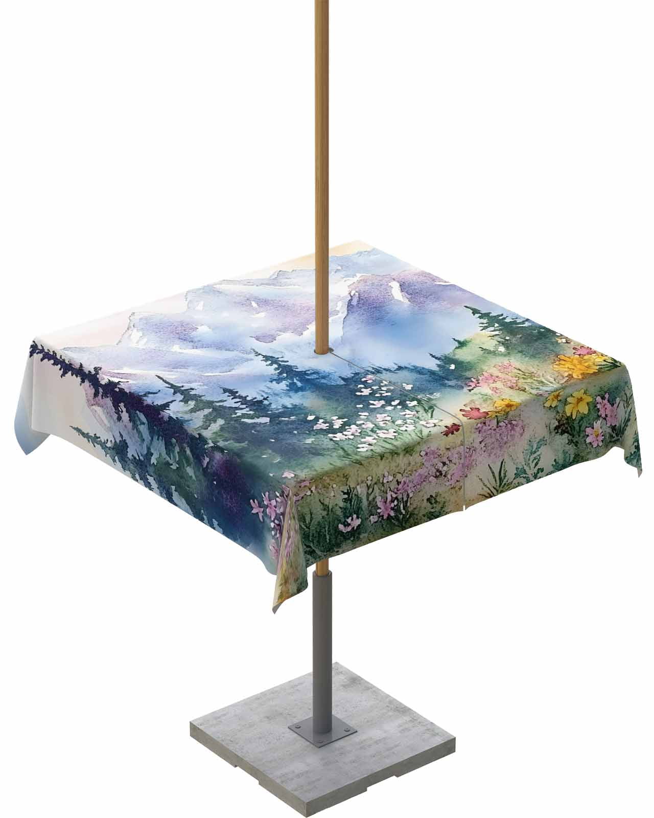 Fsddascl Forest Mountains Outdoor Tablecloth - 60x60 Inch Square Dining ...