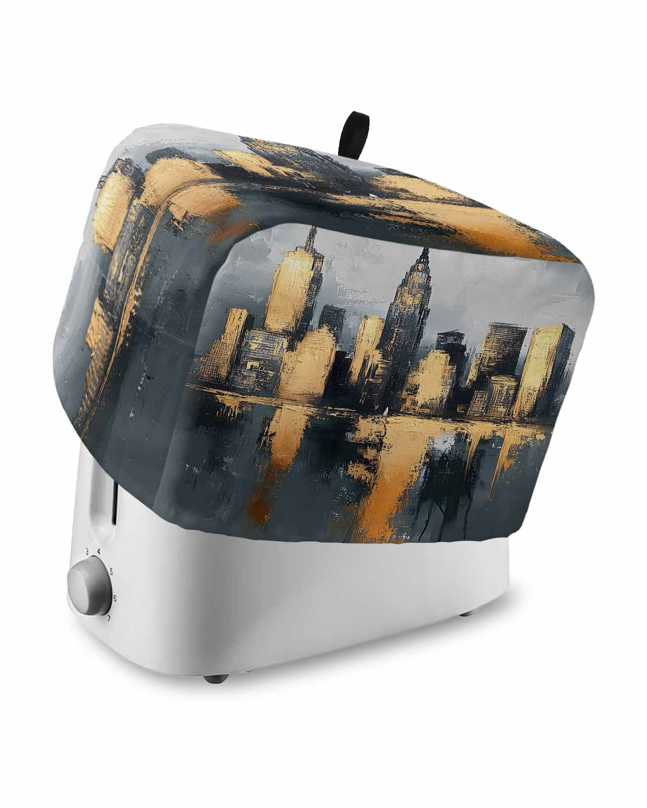 Fsddascl Gold Black Building Toaster Cover 4 Slice, Large Kitchen ...