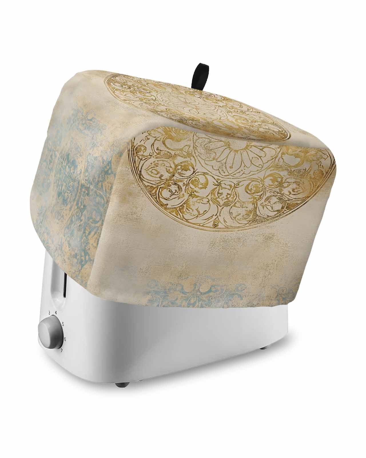 Fsddascl Golden Floral Toaster Cover 2 Slice, Small Kitchen Appliance ...