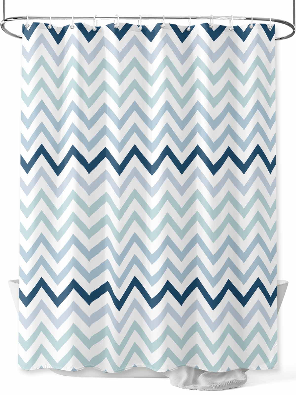 Fsddascl Gradient Blue Shower Curtain Set - 60" x 72" Washable Bathtub ...