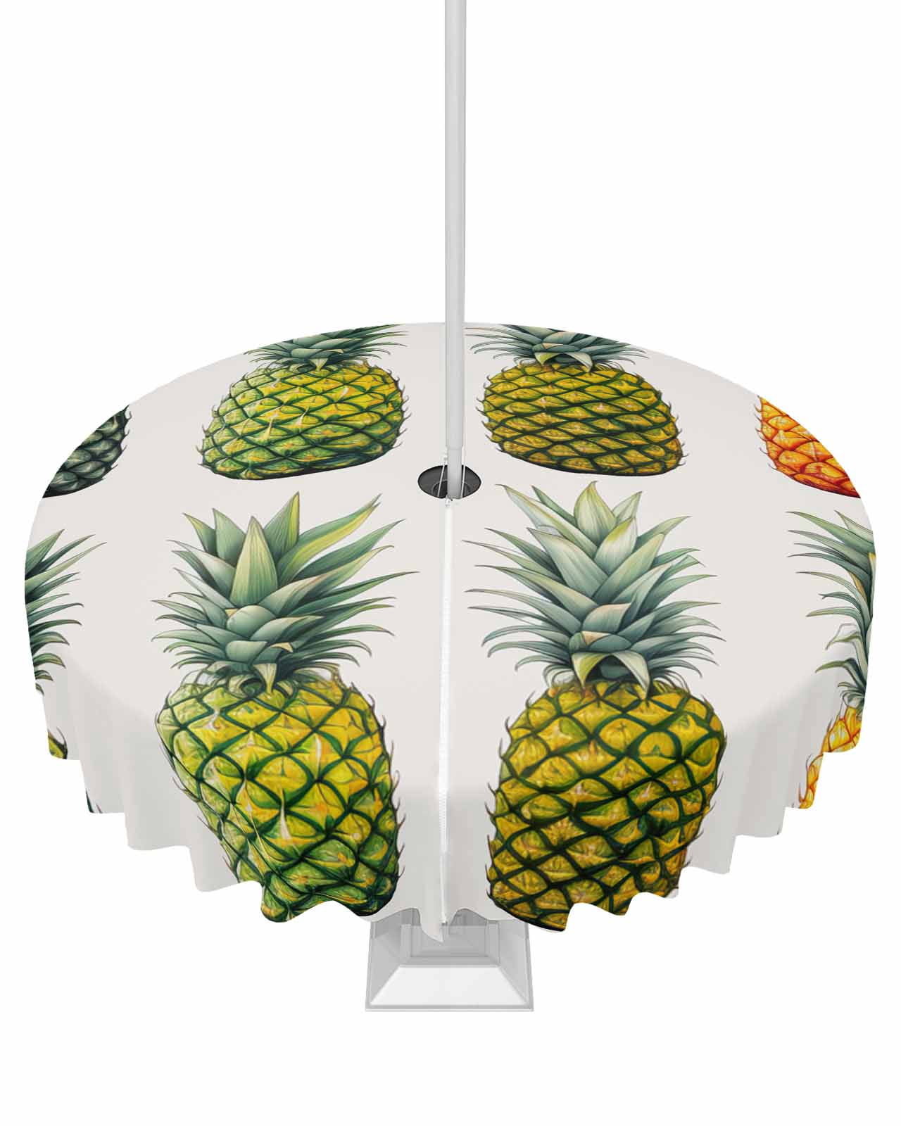 Fsddascl Gradient Pineapple Outdoor Tablecloth - 54 Inch Round Dining ...