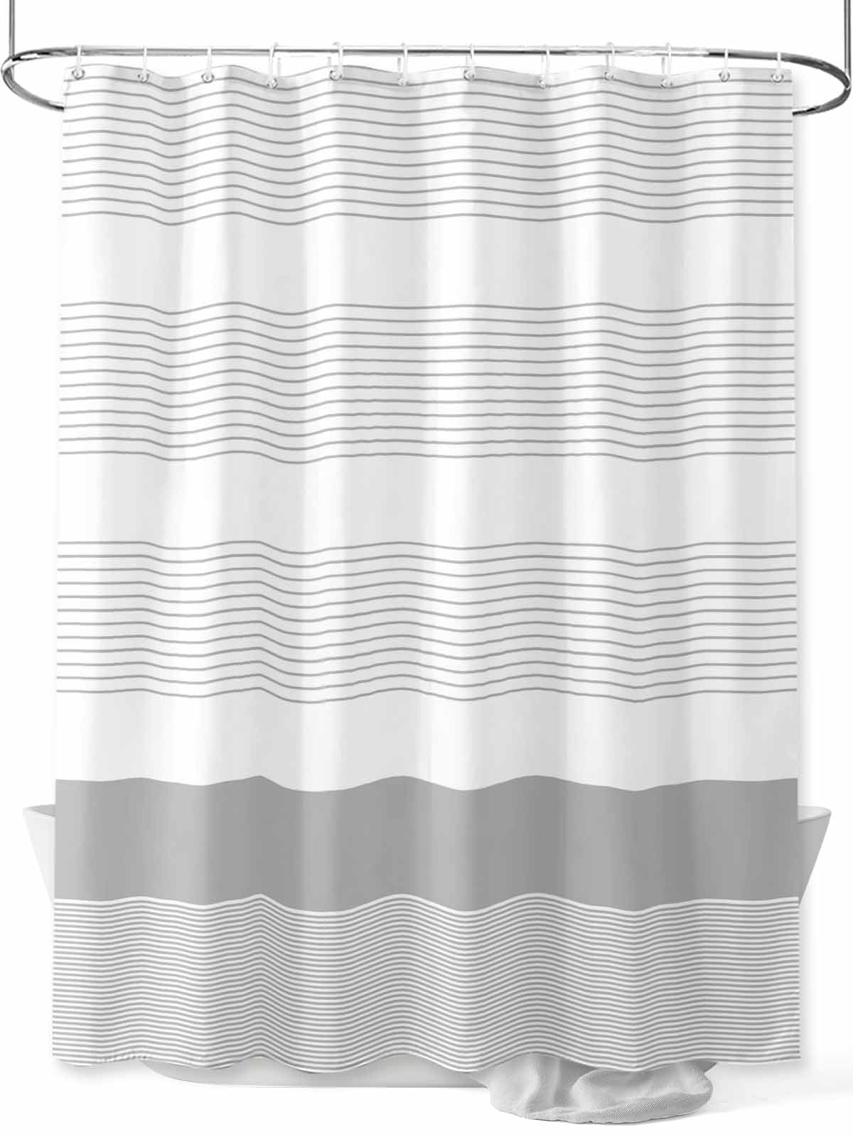 Fsddascl Gray Stripe Shower Curtain Set - 36" x 78" Washable Bathtub ...