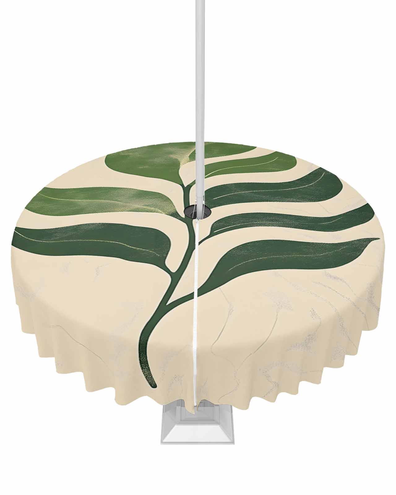 Fsddascl Green Botanical Outdoor Tablecloth - 60 Inch Round Dining ...