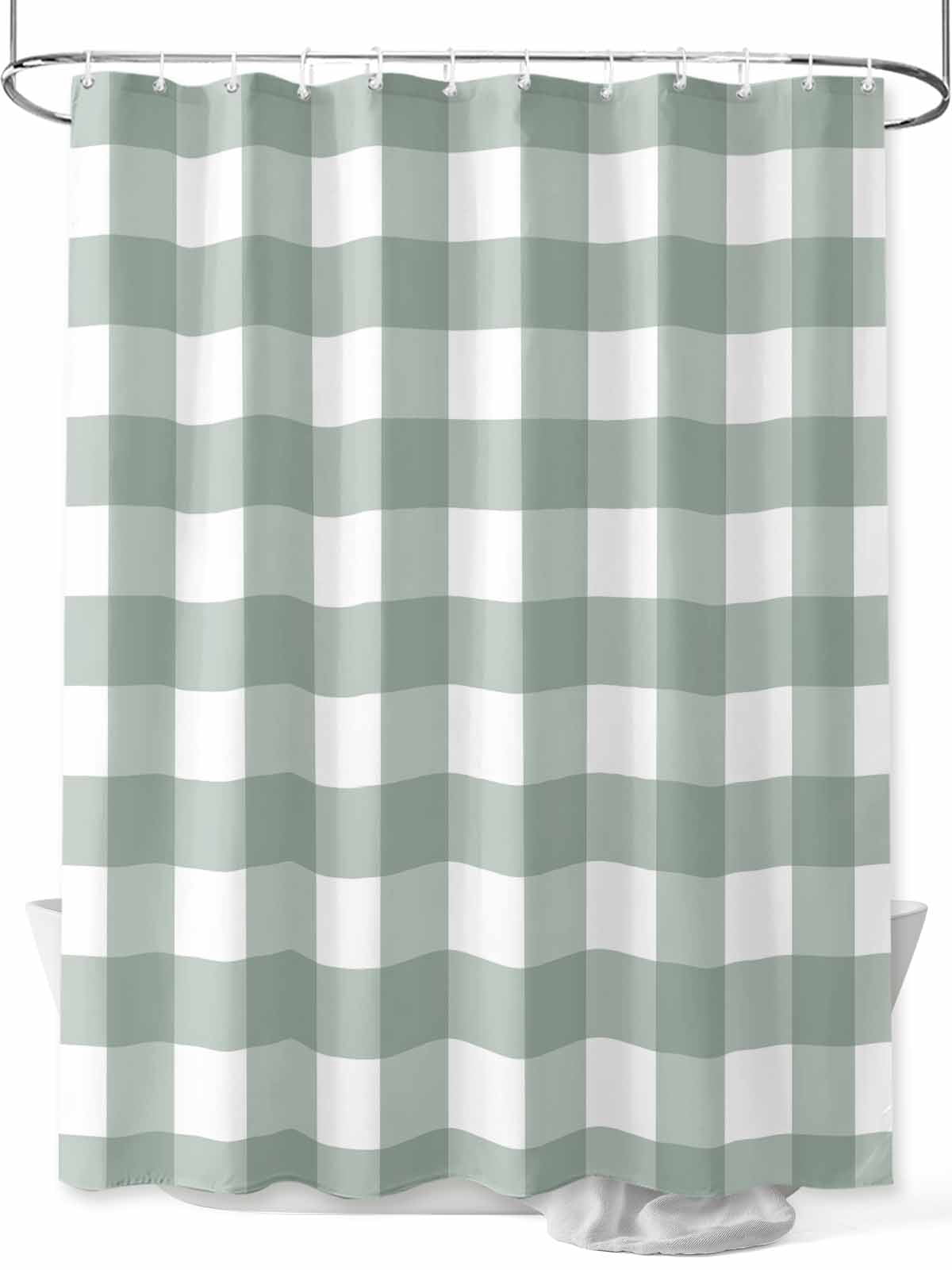 Fsddascl Green Farmhouse Shower Curtain Set - 66" x 72" Washable ...