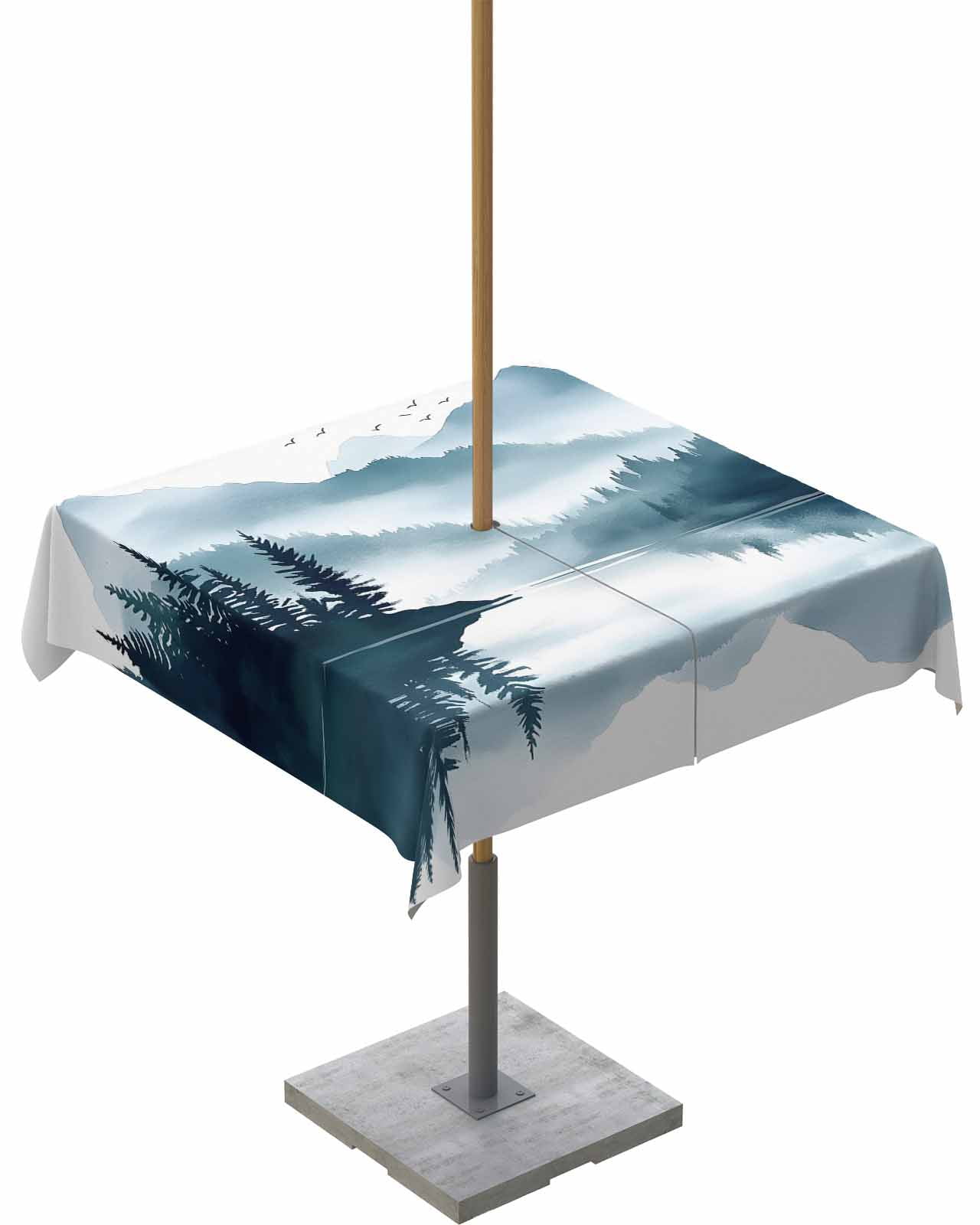 Fsddascl Green Forest Lake Outdoor Tablecloth - 60x60 Inch Square ...