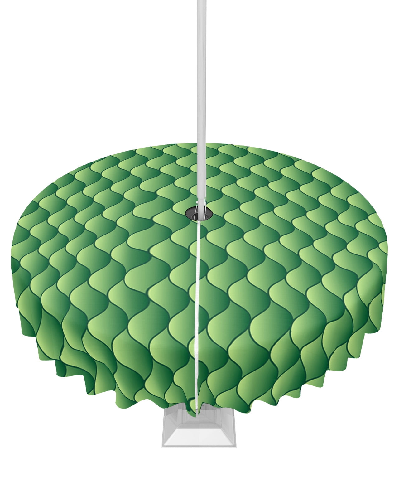 Fsddascl Green Geometric Outdoor Tablecloth - 60 Inch Round Dining ...