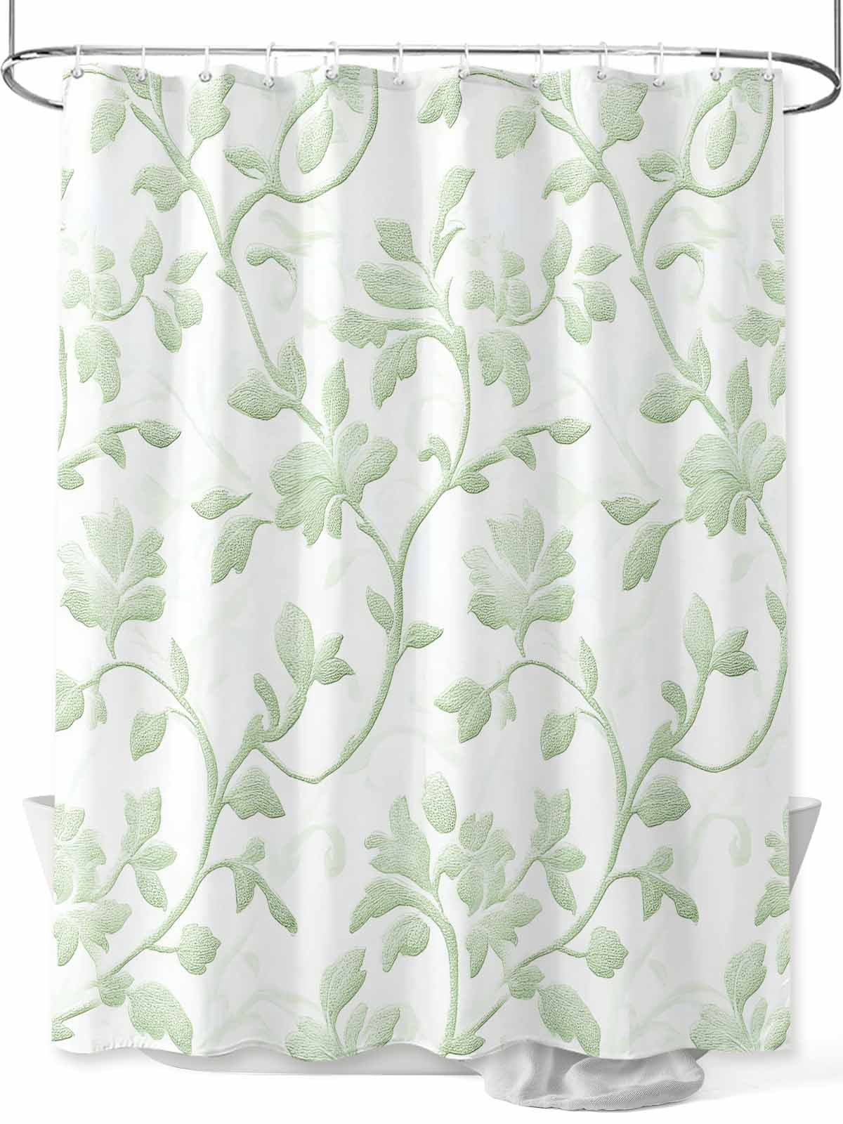 Fsddascl Green Leaves Shower Curtain Set - 54" x 78" Washable Bathtub ...