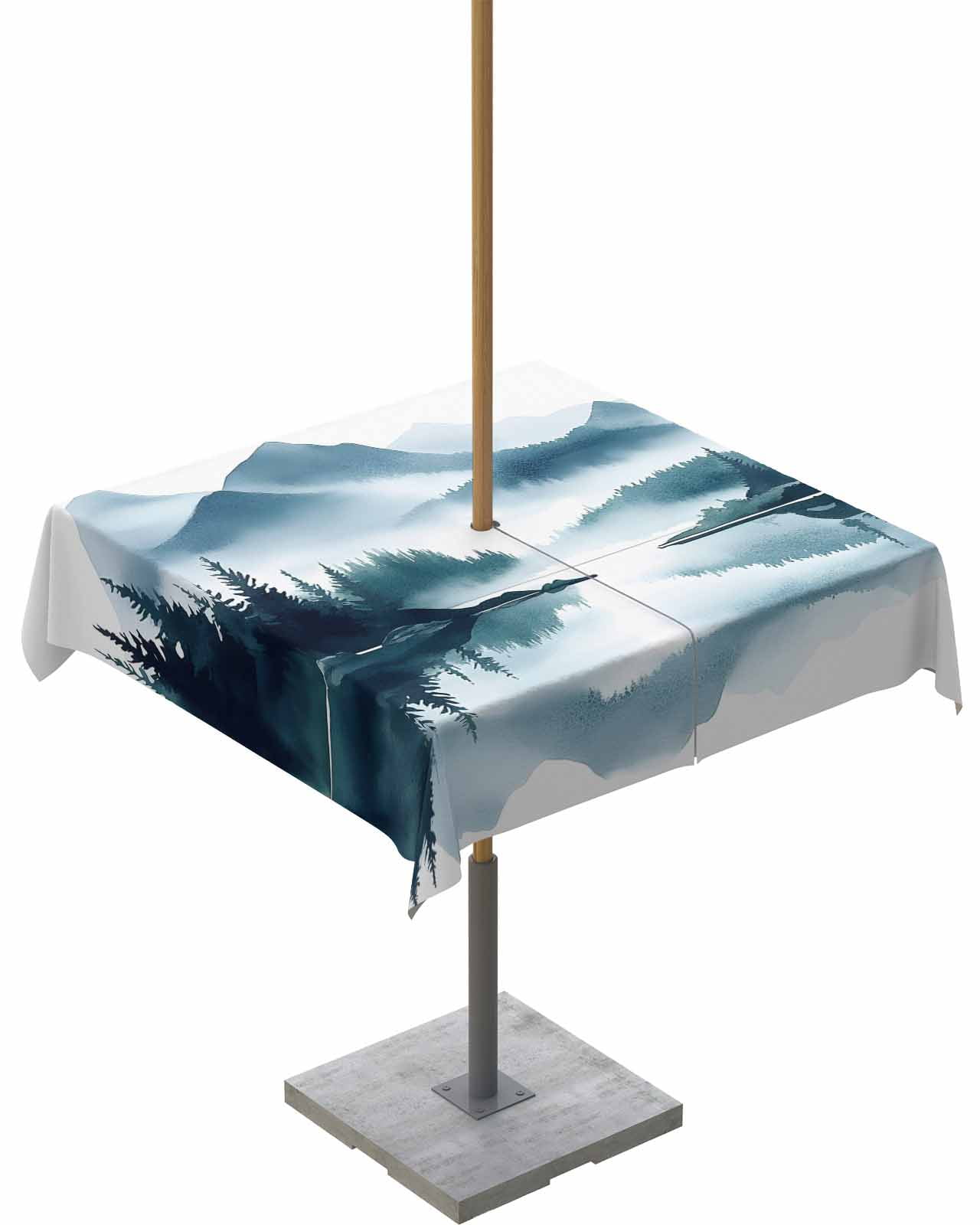 Fsddascl Green Ombre Landscape Outdoor Tablecloth - 60x60 Inch Square ...