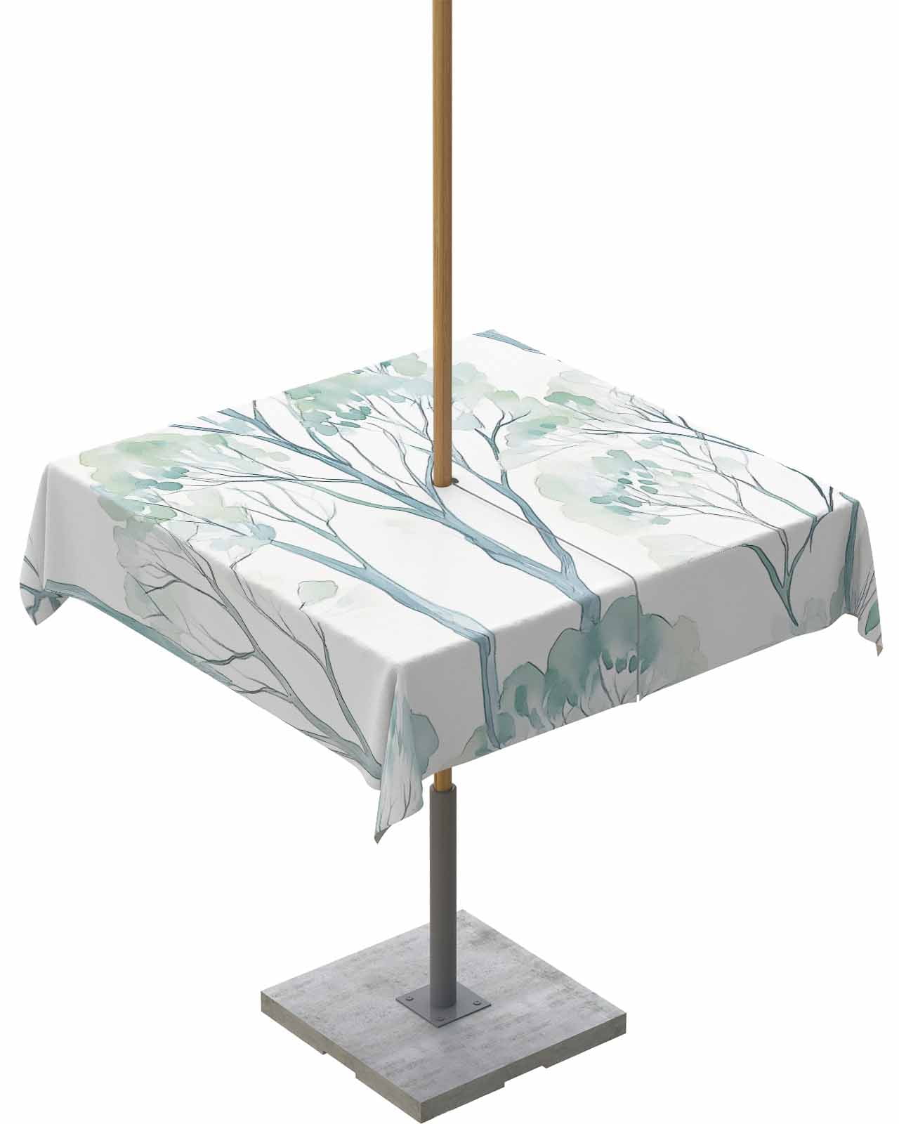 Fsddascl Green Ombre Leaves Tree Outdoor Tablecloth - 60x60 Inch Square ...