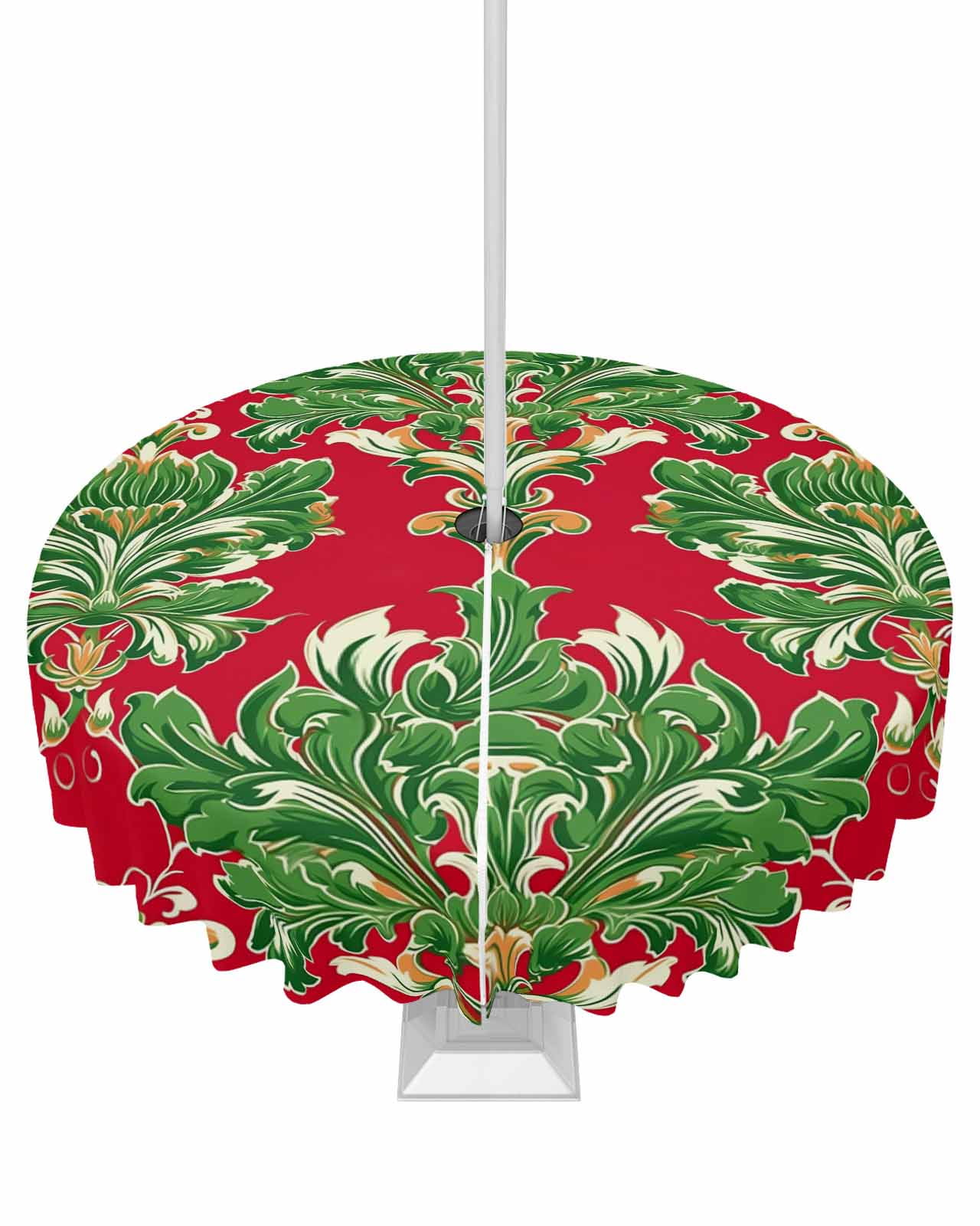 Fsddascl Green Red Outdoor Tablecloth - 54 Inch Round Dining Table ...