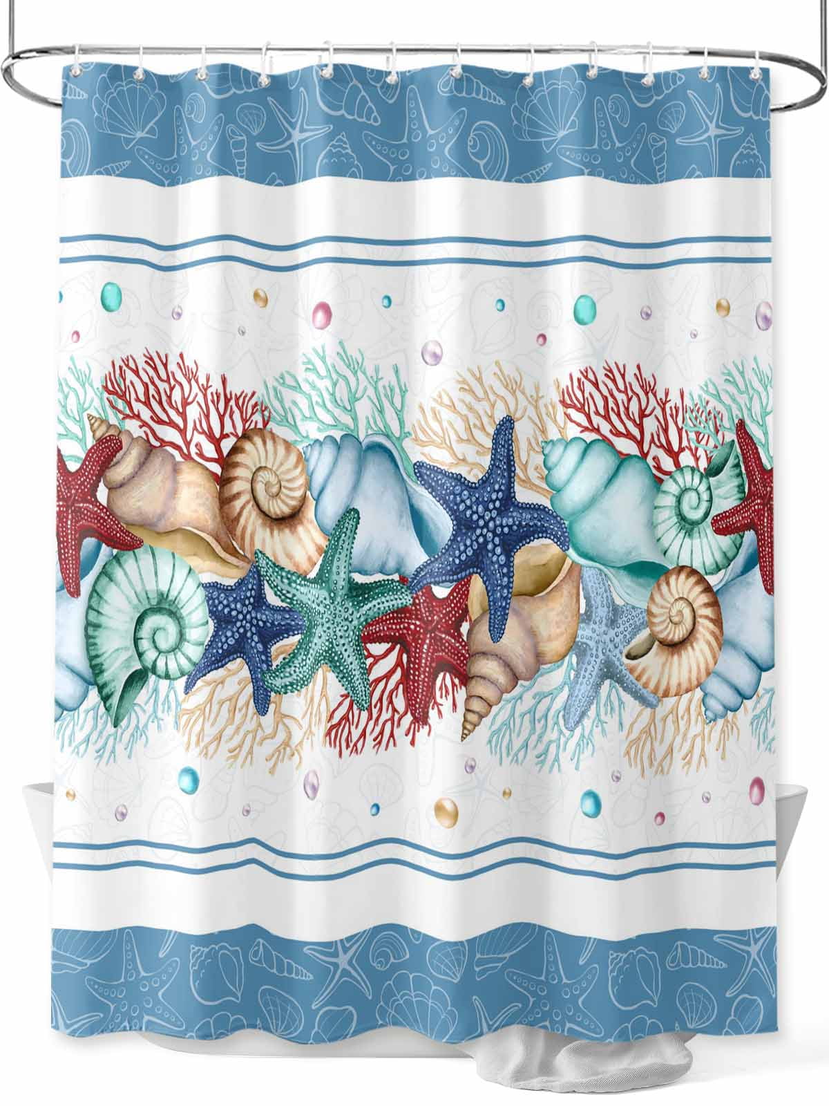 Fsddascl Green Starfish Summer Shower Curtain Set - 48" x 72" Washable ...