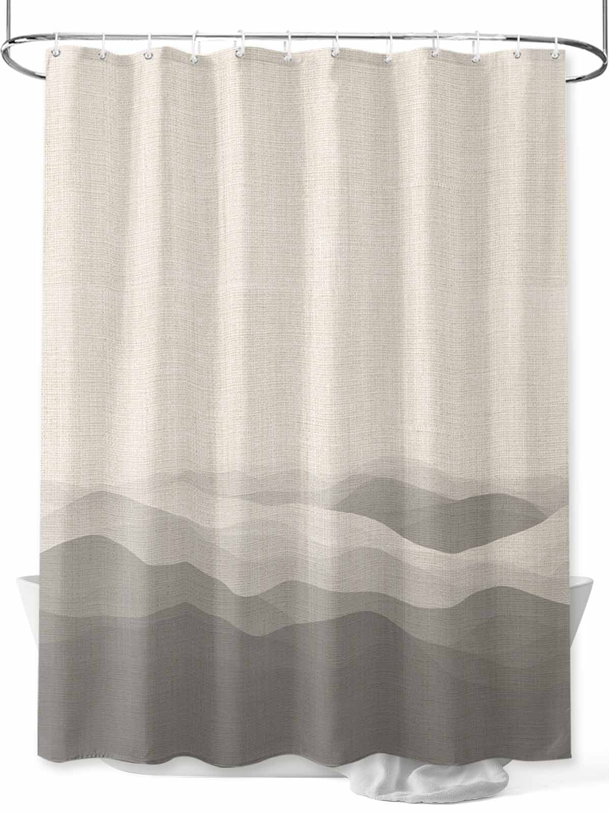 Fsddascl Grey Beige Ombre Shower Curtain Set - Extra Long 72" x 96" Washable Bathtub Curtain ...