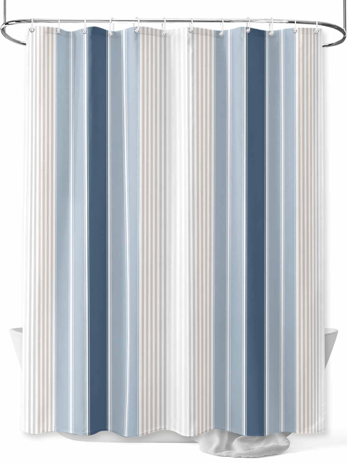 Fsddascl Grey Blue Vertical Stripes Shower Curtain Set - Small 36" x 72 ...