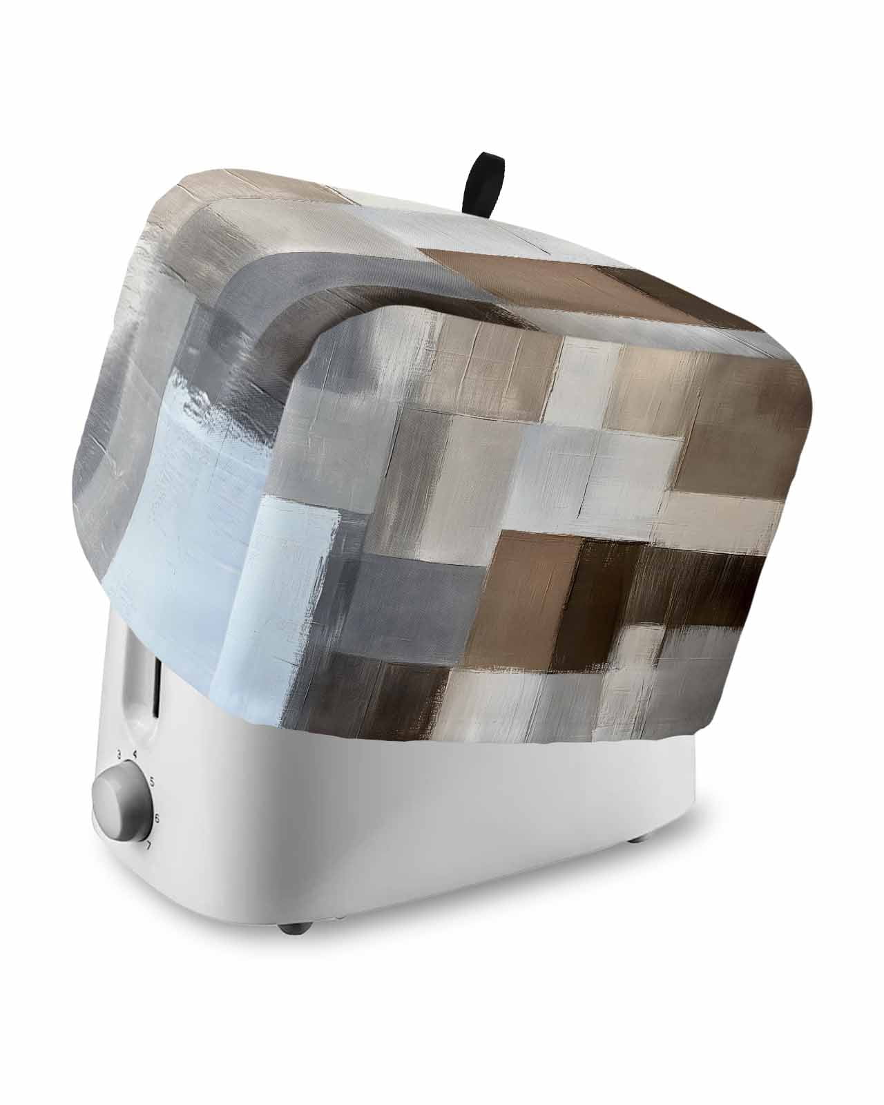 Fsddascl Grey Brown Color Blocks Small Toaster Cover 2 Slice, Kitchen ...