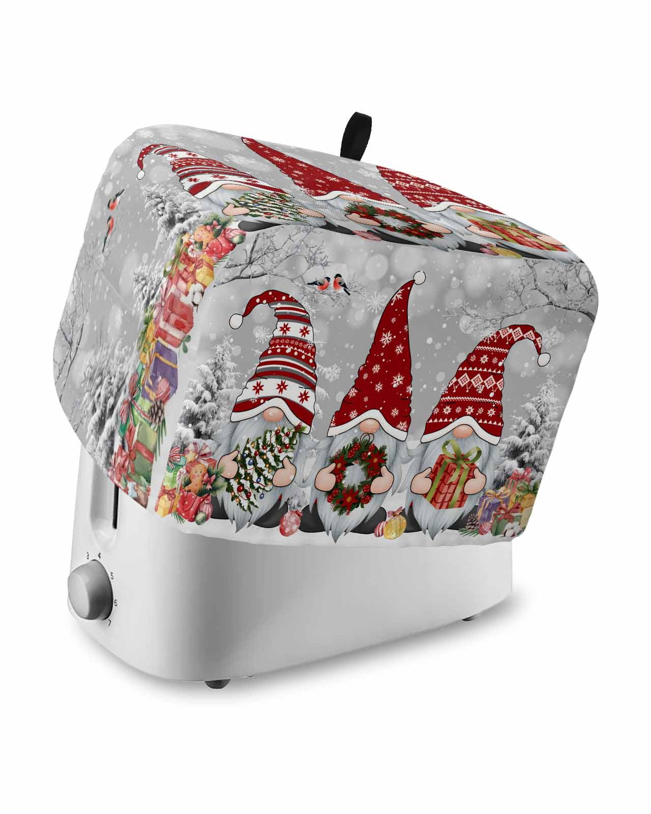 Fsddascl Grey Red Christmas Toaster Cover 2 Slice, Small Kitchen ...