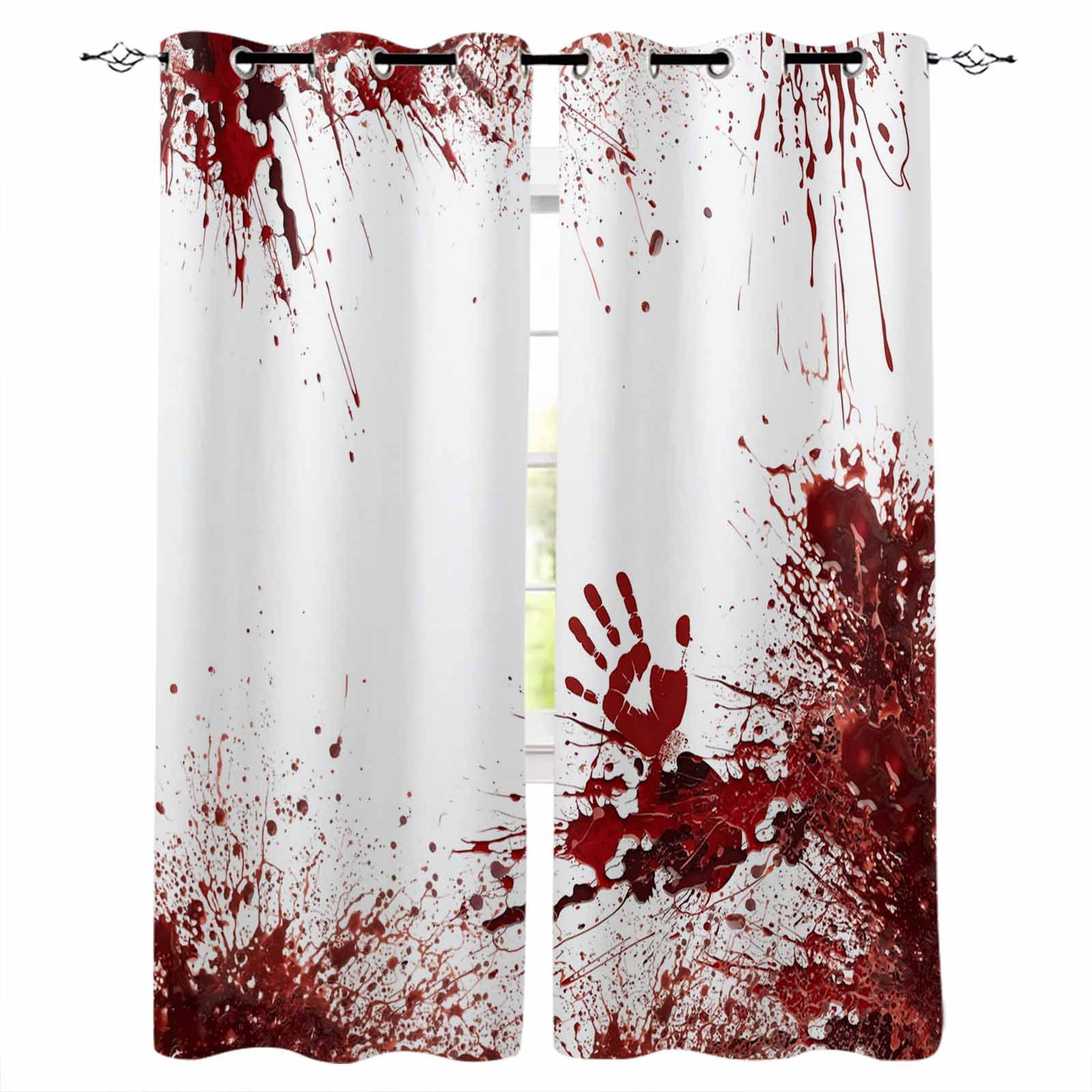 Fsddascl Halloween Red Blood Blackout Curtains for Bedroom/Living Room ...