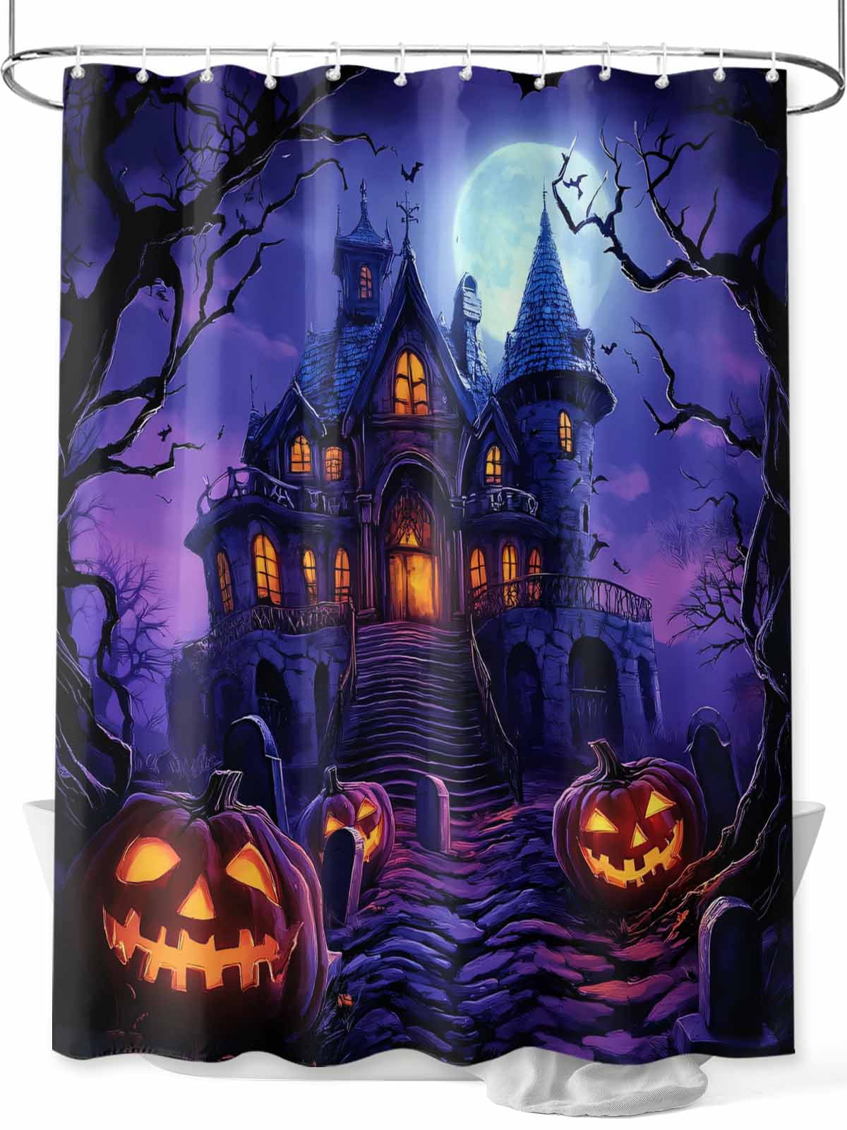 Fsddascl Halloween Shower Curtain Set - 72" x 78" Washable Bathtub ...