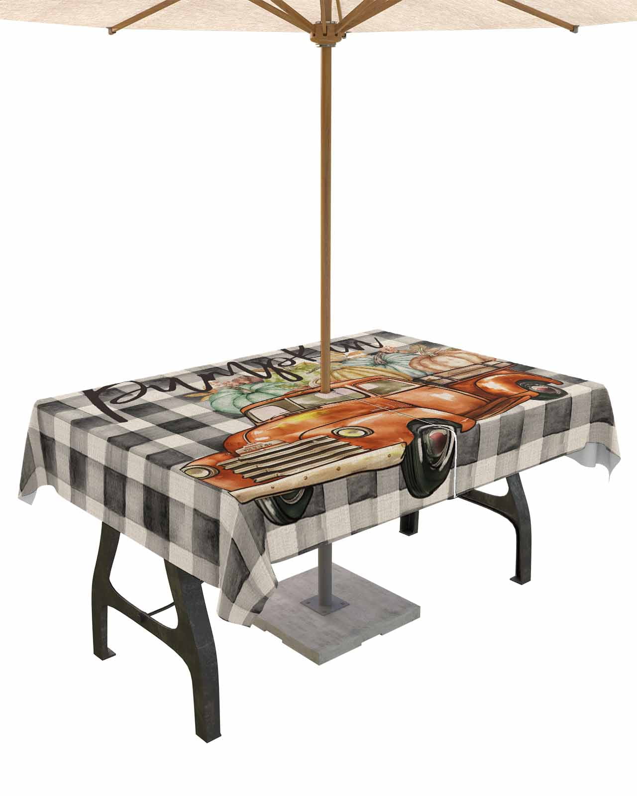 Fsddascl Hello Pumpkins Outdoor Tablecloth - 60x120 Inch Rectangle ...