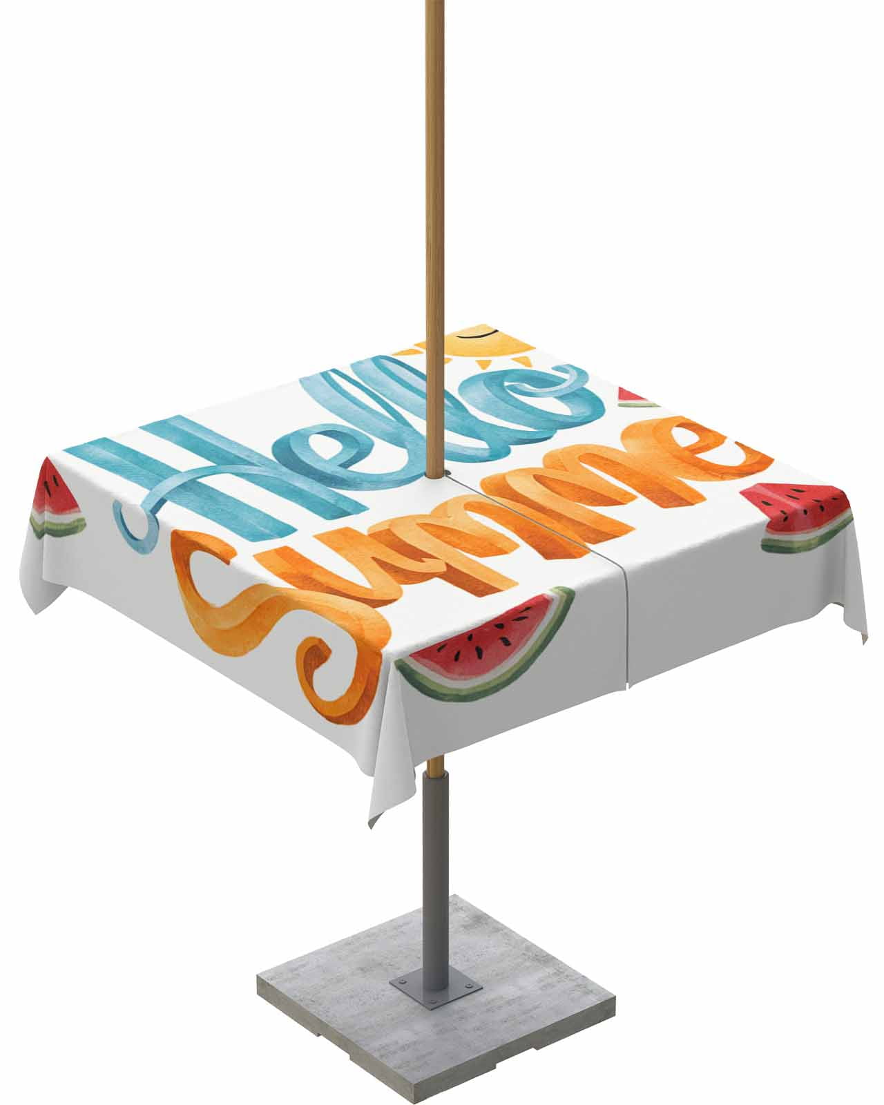 Fsddascl Hello Summer Outdoor Tablecloth - 60x60 Inch Square Dining ...